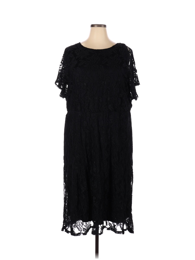 Ellos Solid Black Casual Dress Size 26 Plus 42 Off Thredup