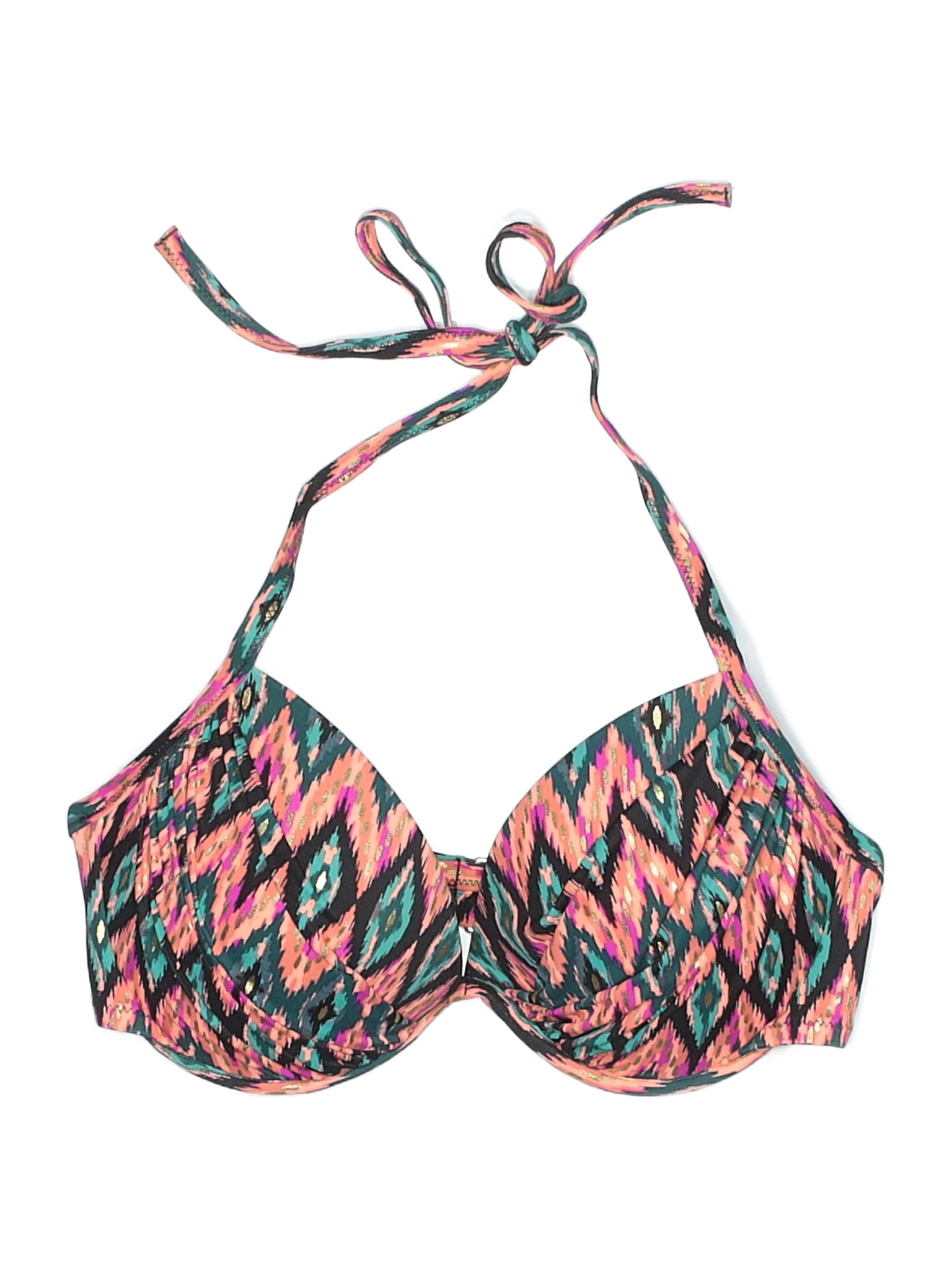 Shade And Shore Multi Color Pink Swimsuit Top Size Med 34d 68 Off