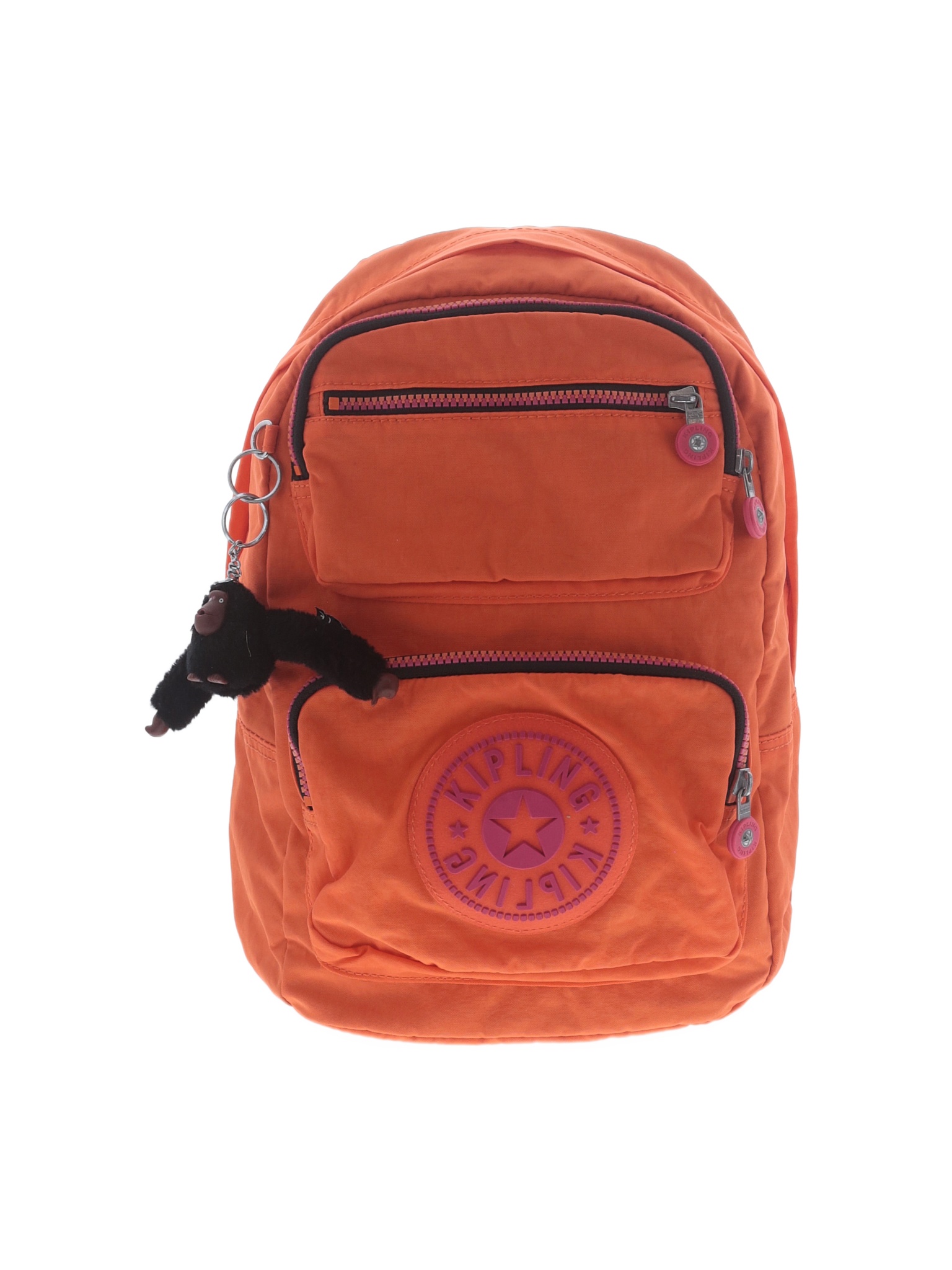 Kipling 100% Synthetic Color Block Solid Burnt Orange Orange Backpack ...