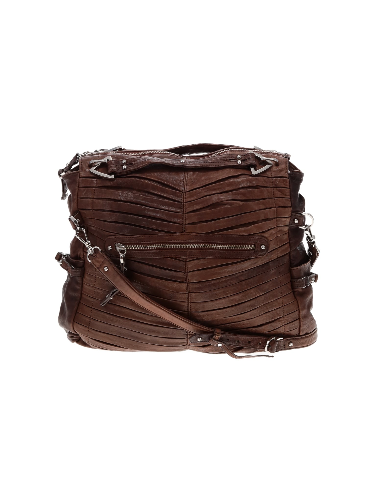 Junior Drake Solid Colored Brown Leather Satchel One Size - 77% off ...