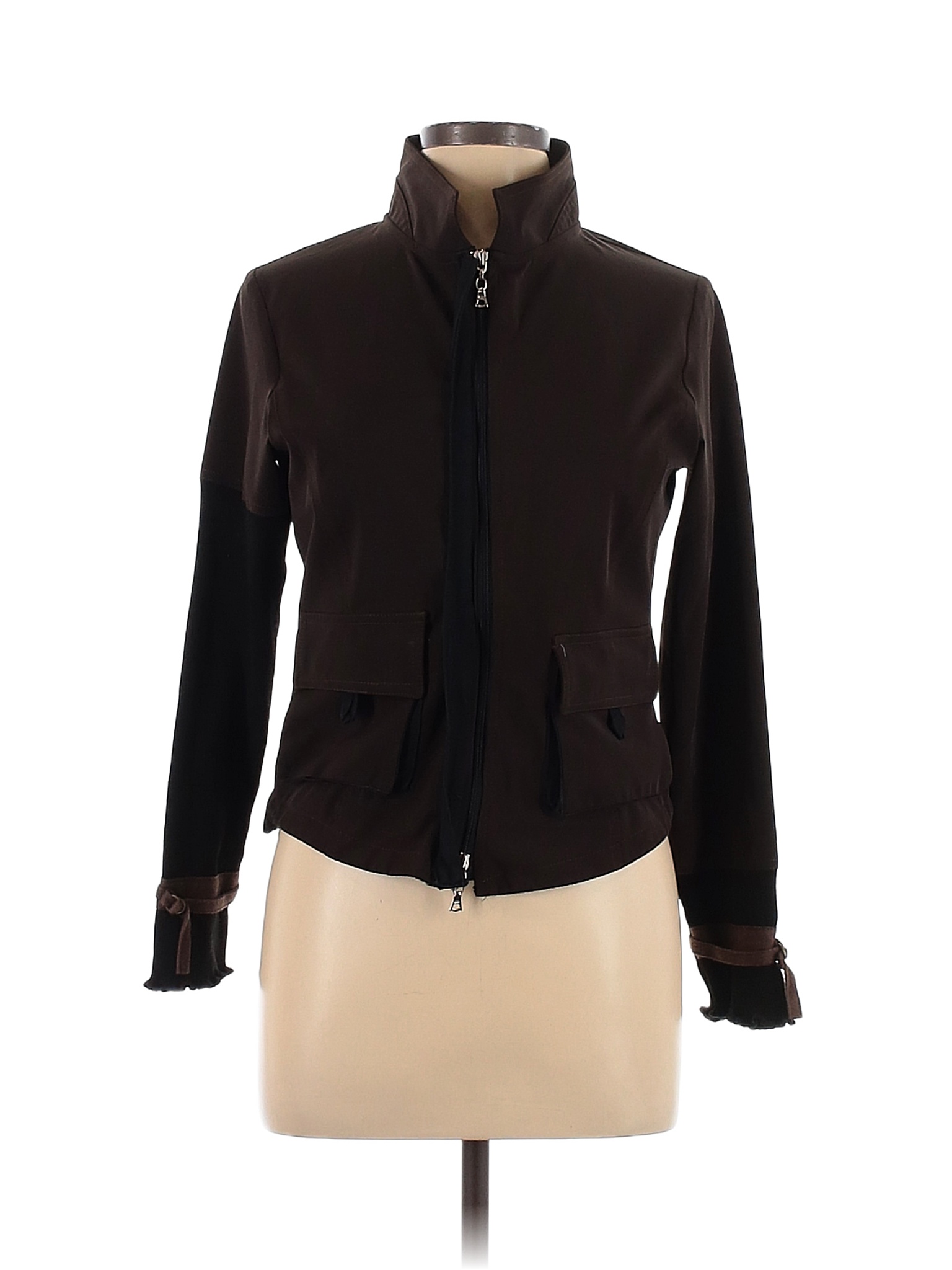 Assorted Brands Solid Colored Brown Jacket Size 40 (EU) - 75% off | thredUP