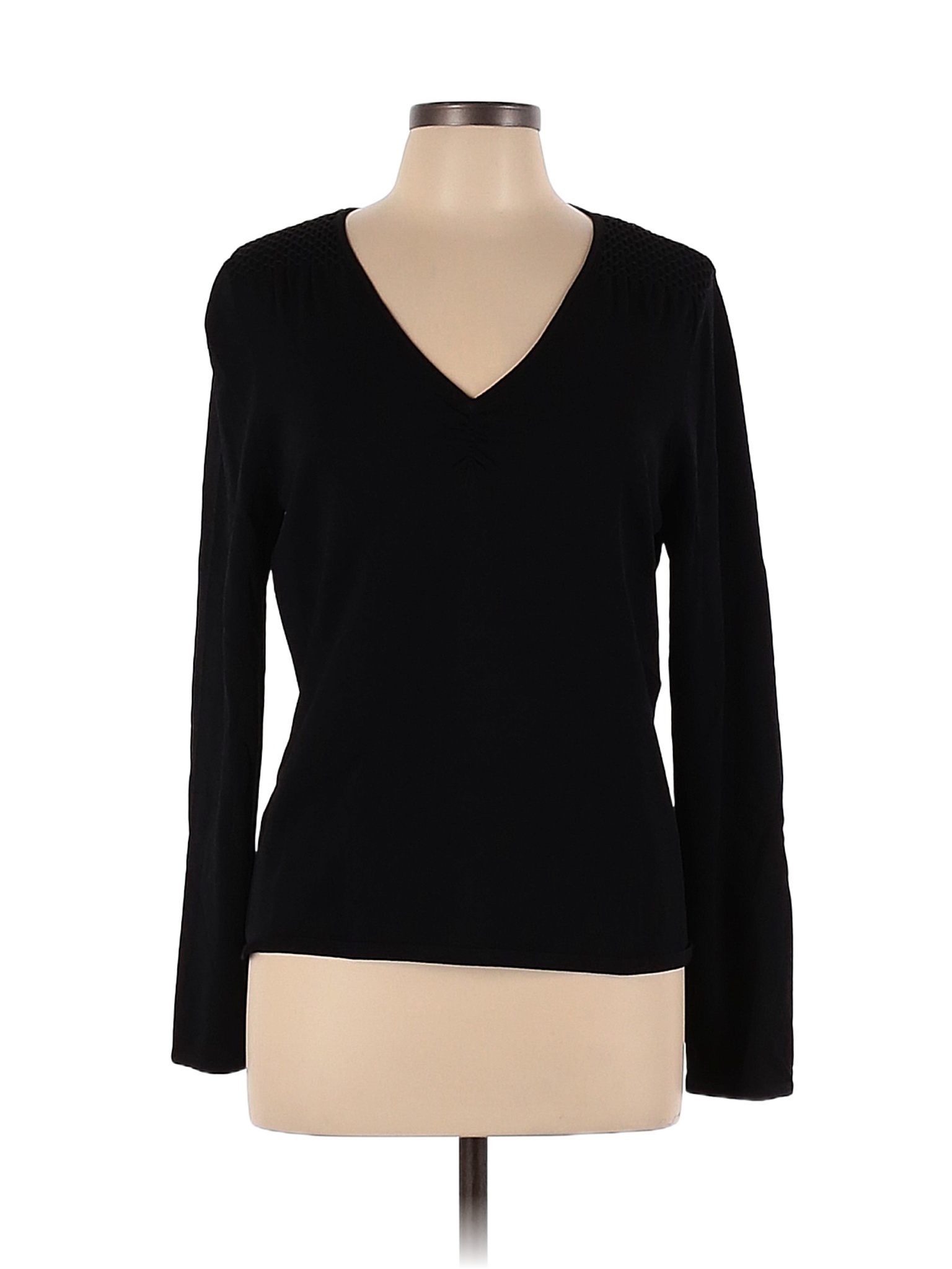 J Jill Solid Black Long Sleeve Top Size L 76 Off Thredup