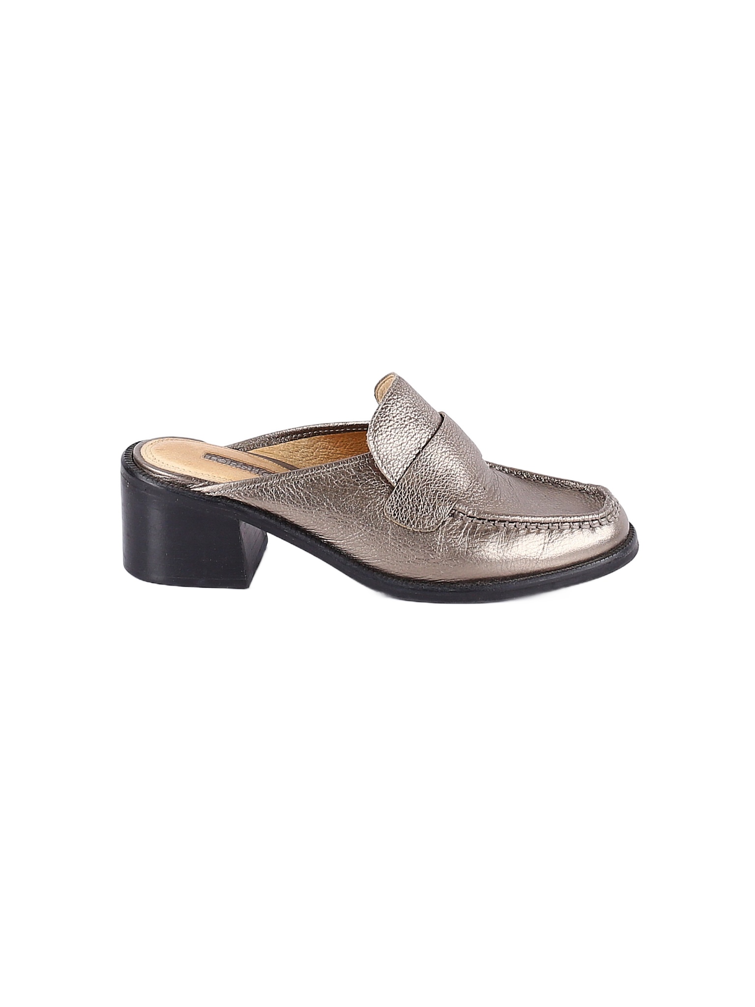 Topshop 100% Leather Solid Metallic Gray Mule/Clog Size 38 (EU) - 59% ...