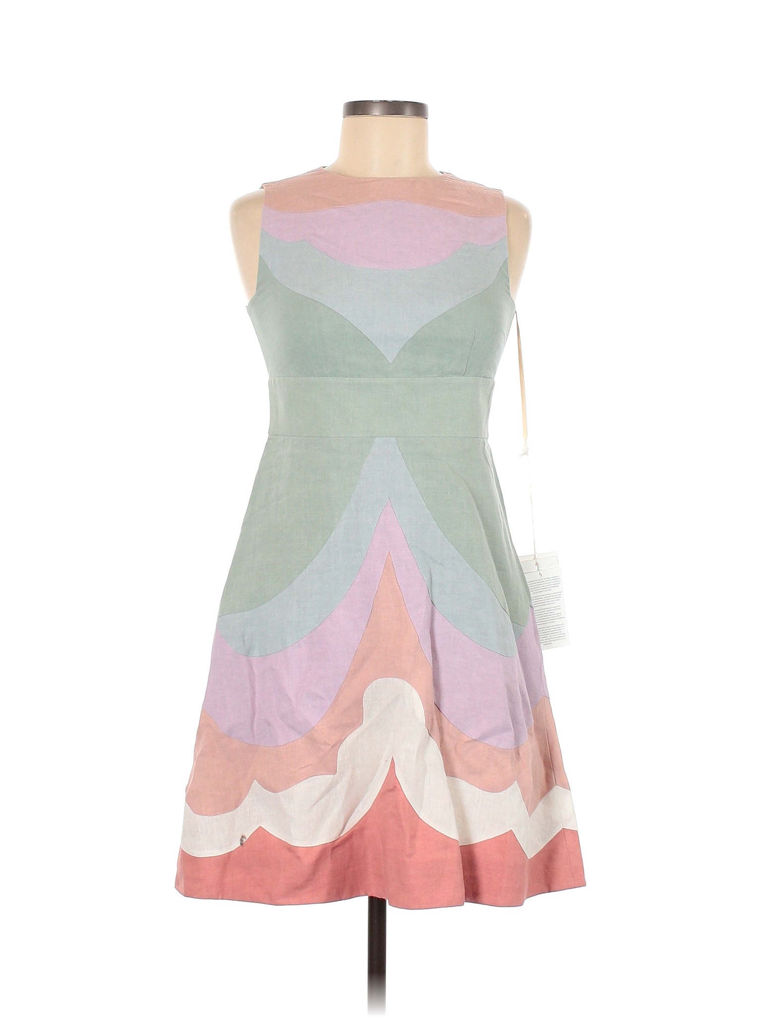 Valentino 100% Cotton Color Block Pink Cocktail Dress Size 40 (IT) - 75 ...