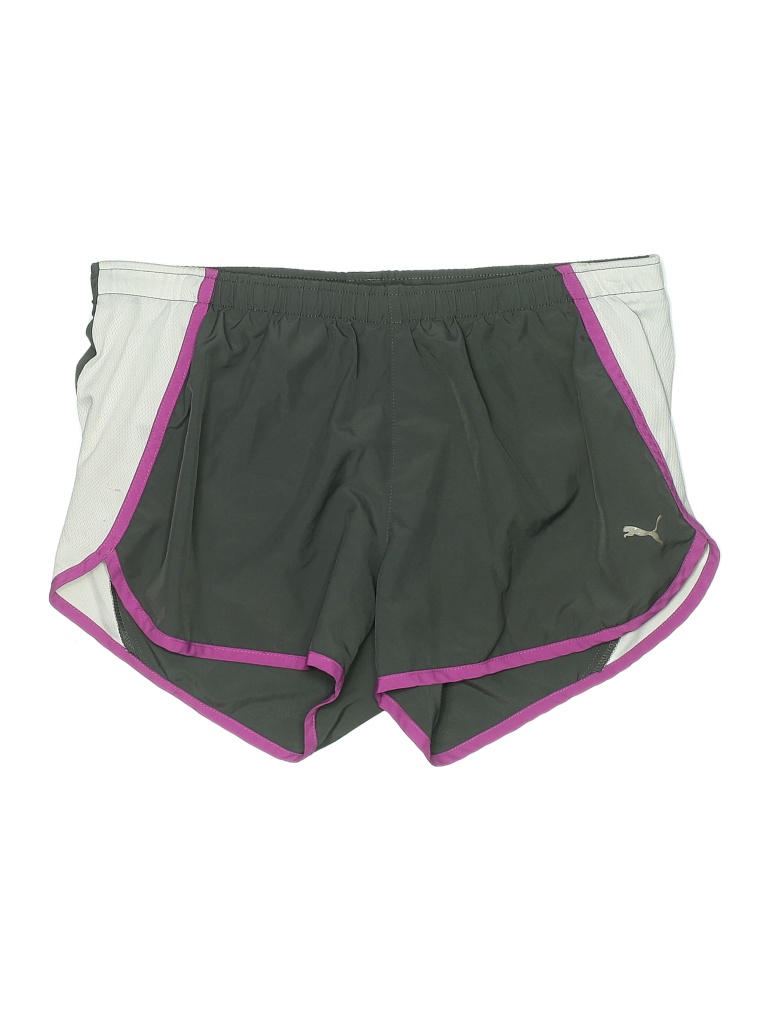 Puma 100% Polyester Color Block Solid Gray Athletic Shorts Size M - 73% ...