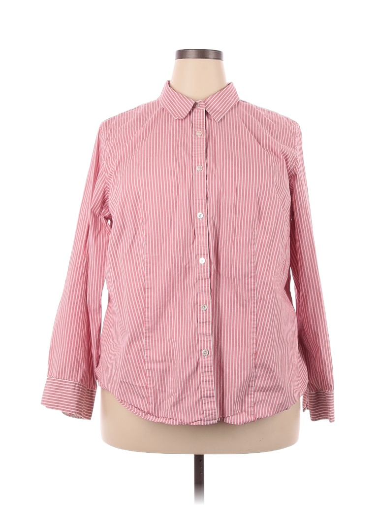 Talbots Stripes Colored Pink Long Sleeve Button-Down Shirt Size 20 (Plus) - 68% off | thredUP