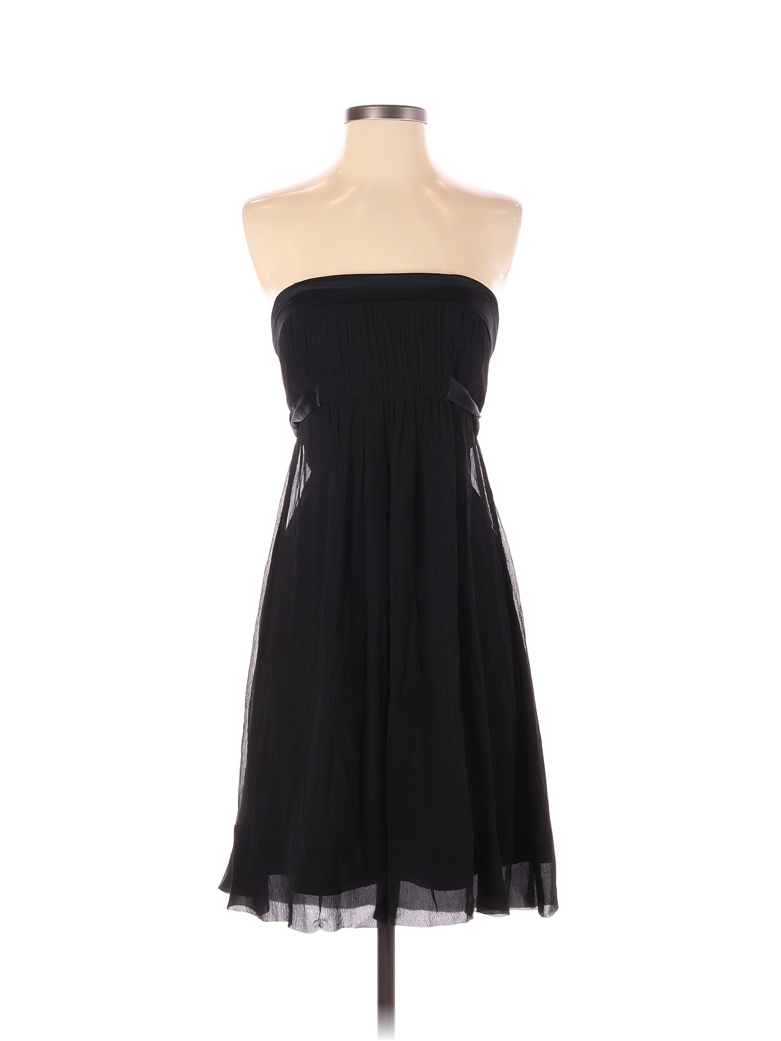 Bcbgmaxazria 100 Silk Solid Black Cocktail Dress Size 2 87 Off