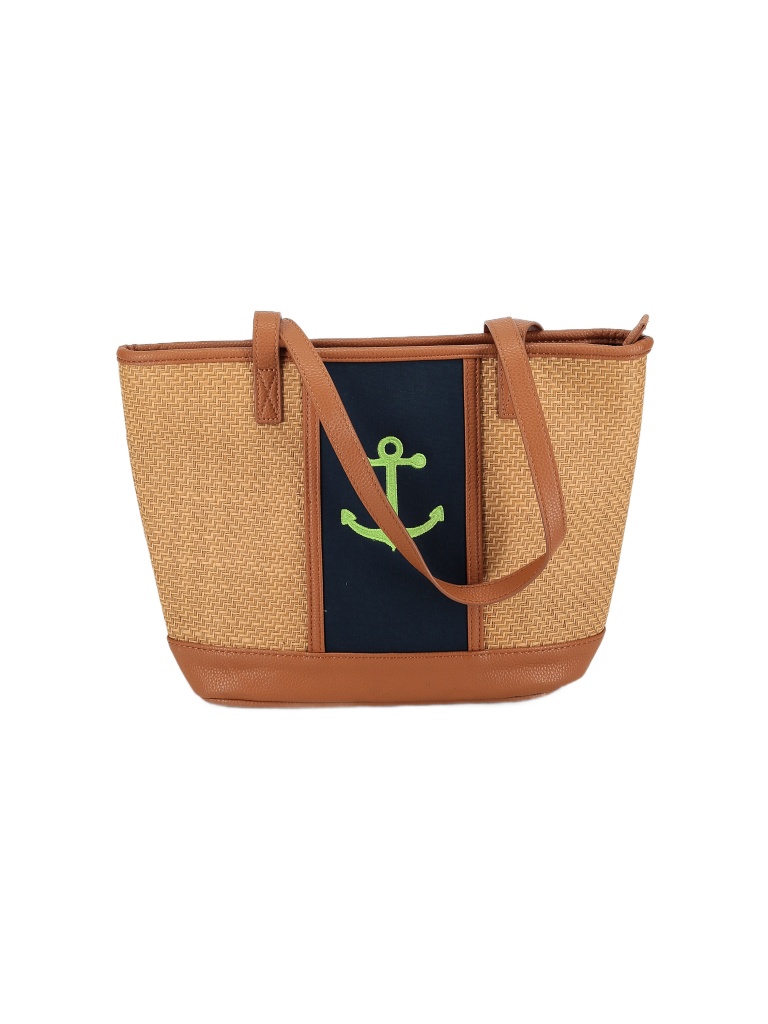 Thirty-One Color Block Colored Tan Tote One Size - 59% off | thredUP