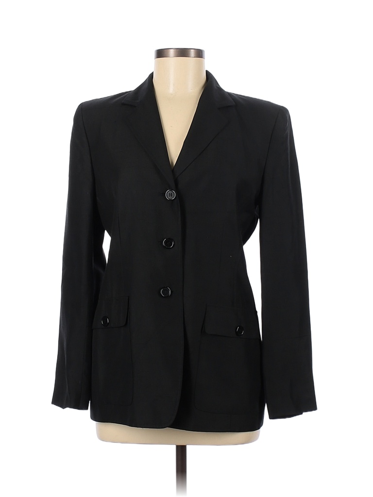 Anne Klein II 100% Silk Solid Black Silk Blazer Size 8 - 80% off | thredUP