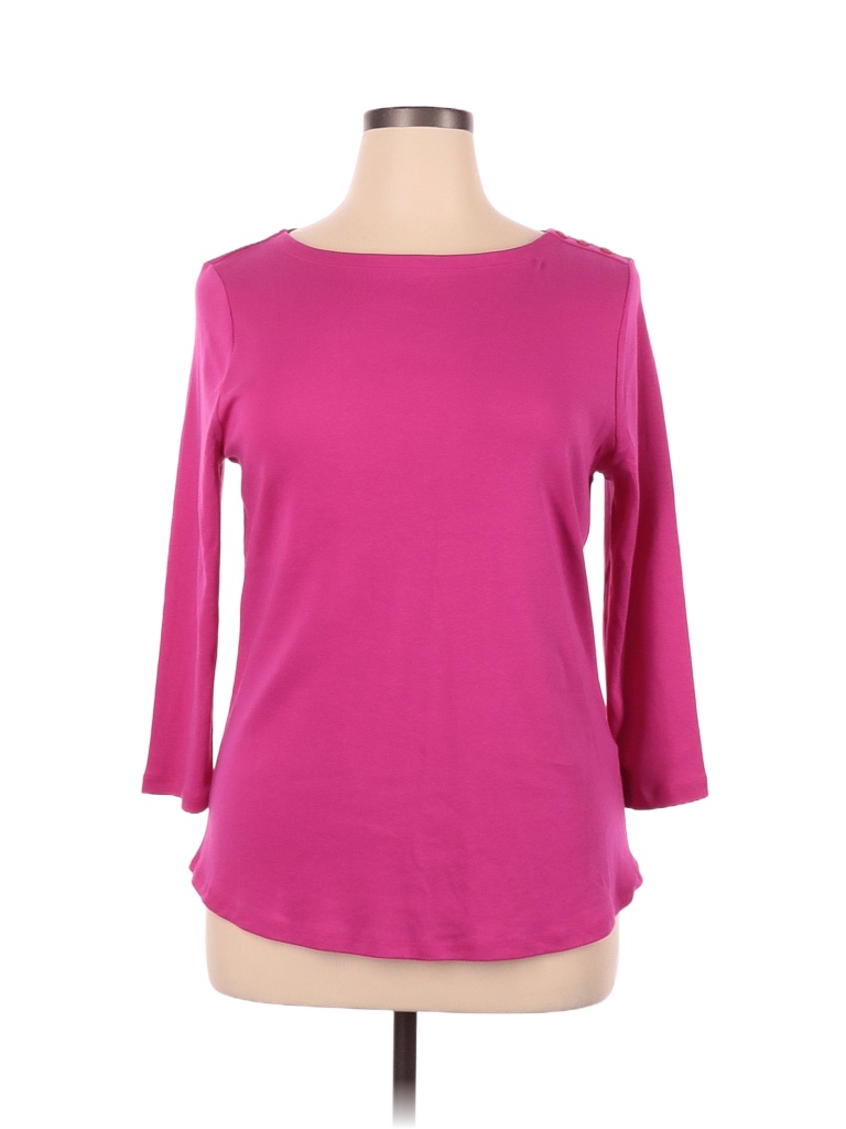 Charter Club 100% Cotton Solid Pink Long Sleeve T-Shirt Size XL - 65% off | thredUP