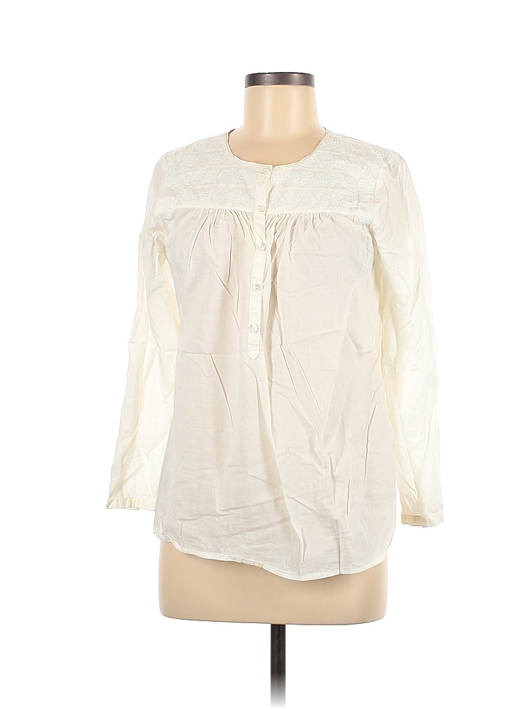J.Crew 100% Cotton Colored Ivory Long Sleeve Button-Down Shirt Size 6 - 75% off | thredUP
