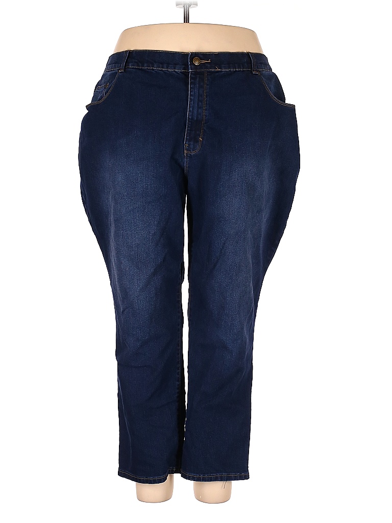 Catherines Solid Blue Jeans Size 22 (Plus) - 64% off | thredUP