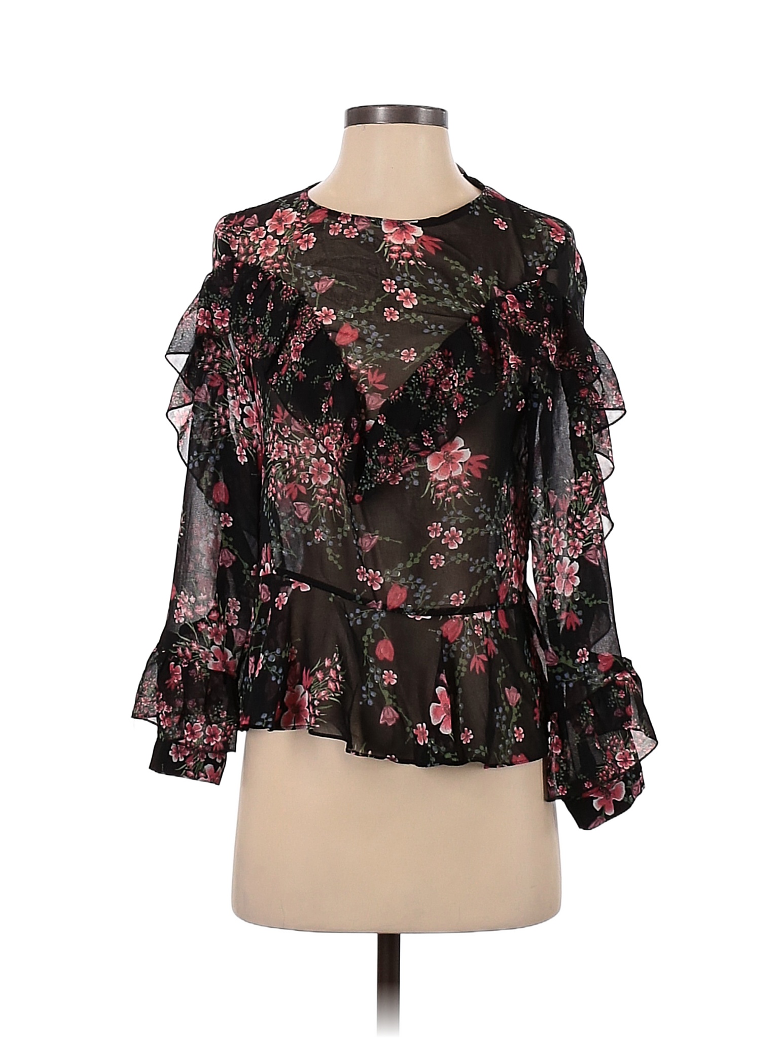 Zara Black Long Sleeve Blouse Size Xs 83 Off Thredup