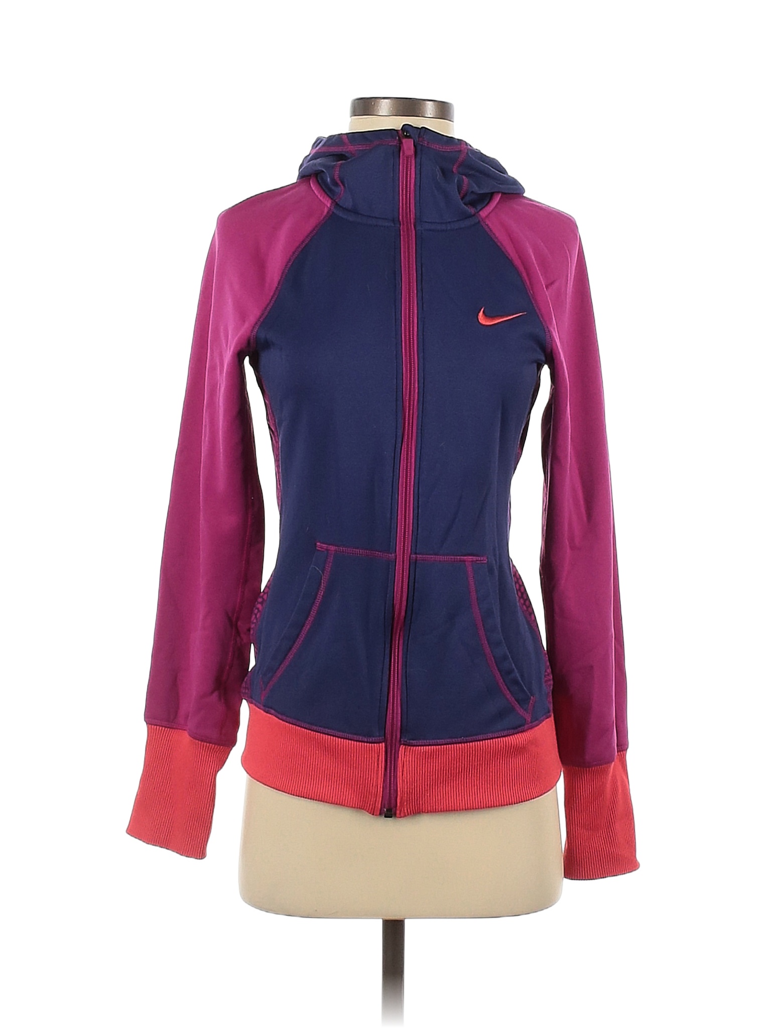 Nike 100% Polyester Color Block Solid Purple Track Jacket Size S - 62% ...