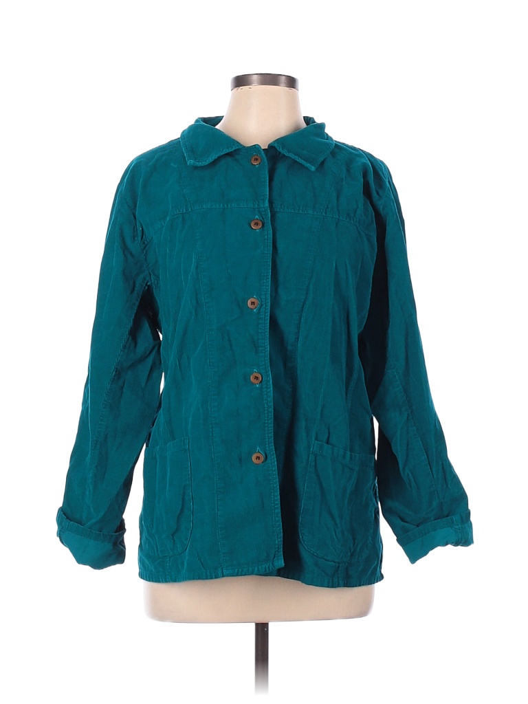 Eucalyptus 100% Cotton Solid Colored Teal Jacket Size L - 70% off | thredUP