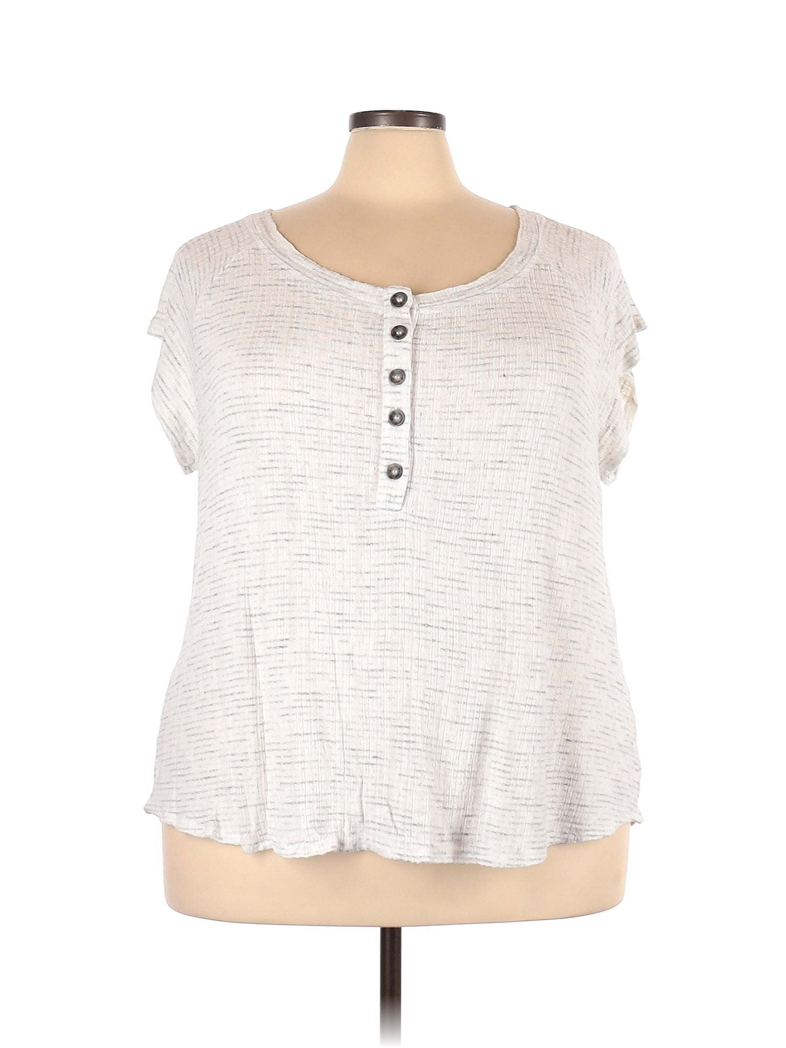 Nine Britton White Short Sleeve Henley Size 3X (Plus) - 68% off | thredUP