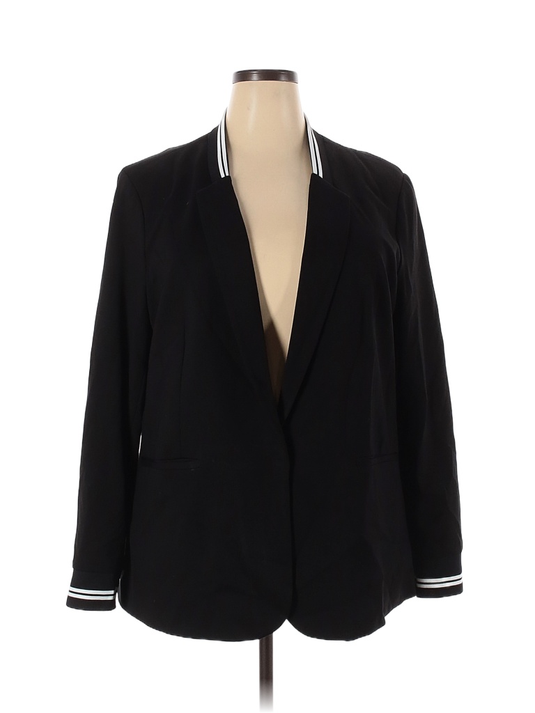 Dex Solid Black Blazer Size 1X (Plus) - 59% off | thredUP