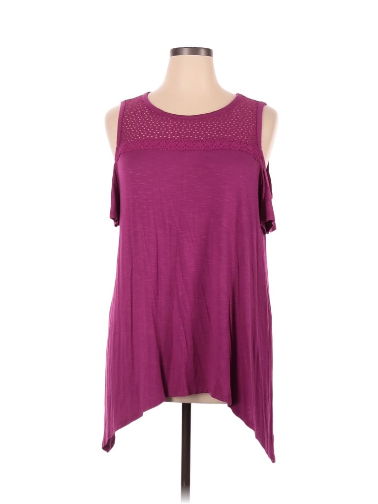 Lane Bryant Purple Sleeveless Blouse Size 14 Plus 68 Off Thredup