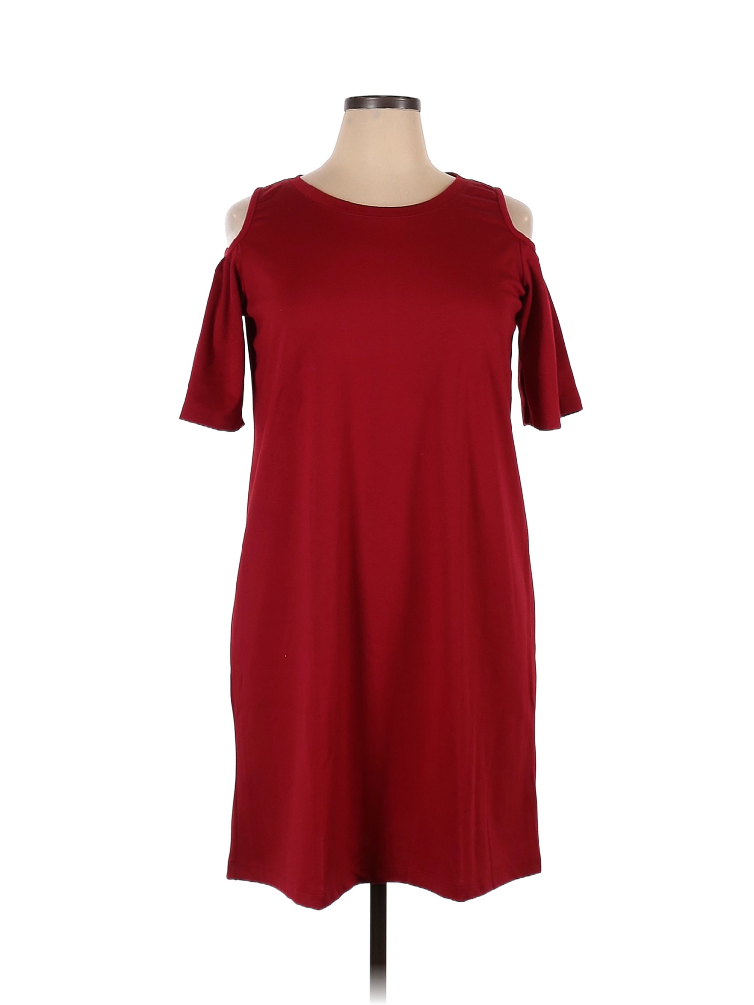 Signature collection Solid Colored Red Casual Dress Size 14 - 16 - 65% ...