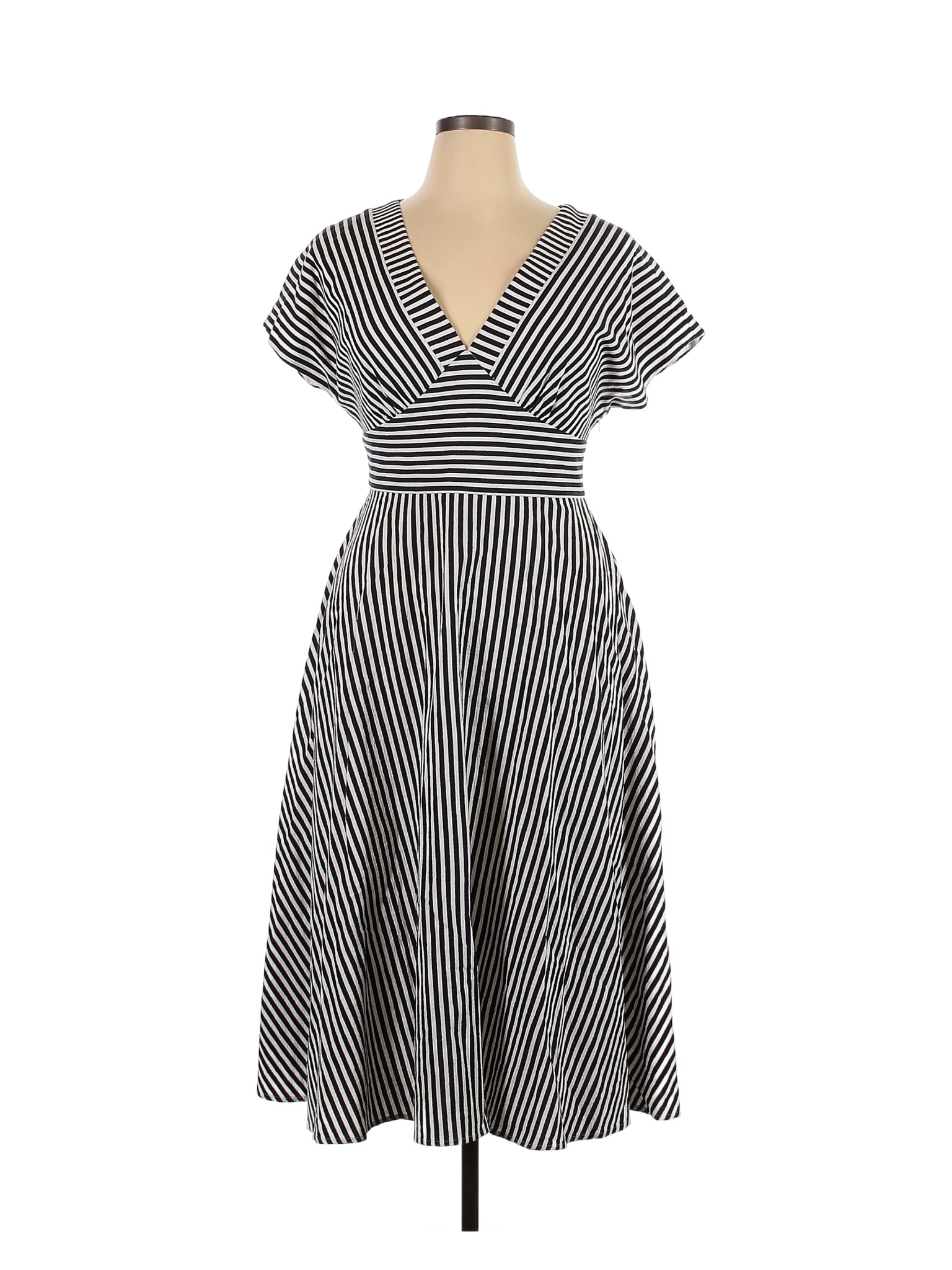 Maggy London Stripes Multi Color Black Casual Dress Size 14 78 Off
