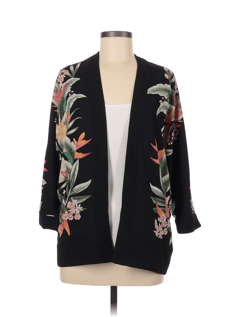 oasis 100% Polyester Color Block Tropical Black Jacket Size 8 - 82% off ...