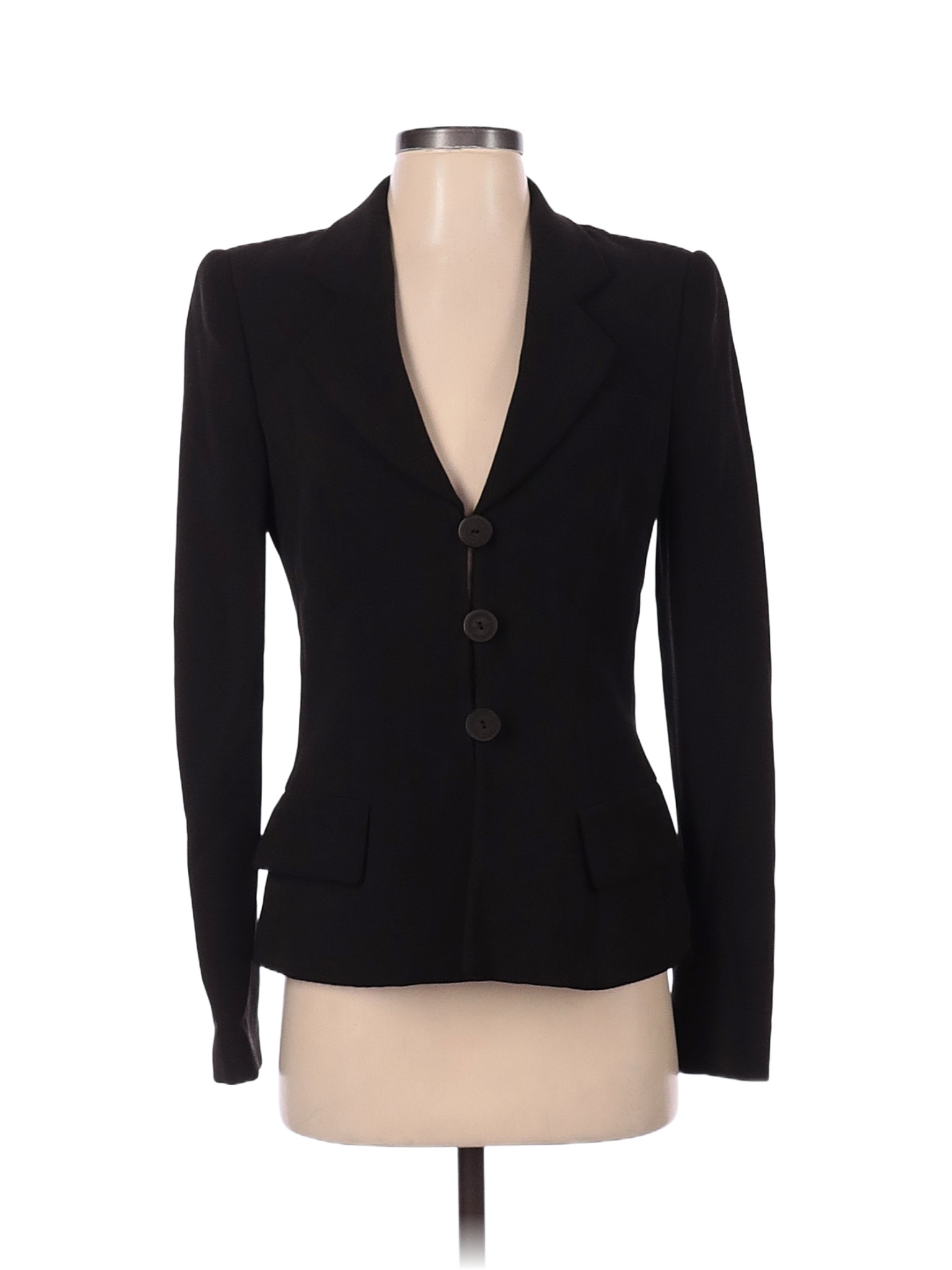 Giorgio Armani 100% Silk Solid Black Silk Blazer Size 38 (IT) - 88% off | thredUP