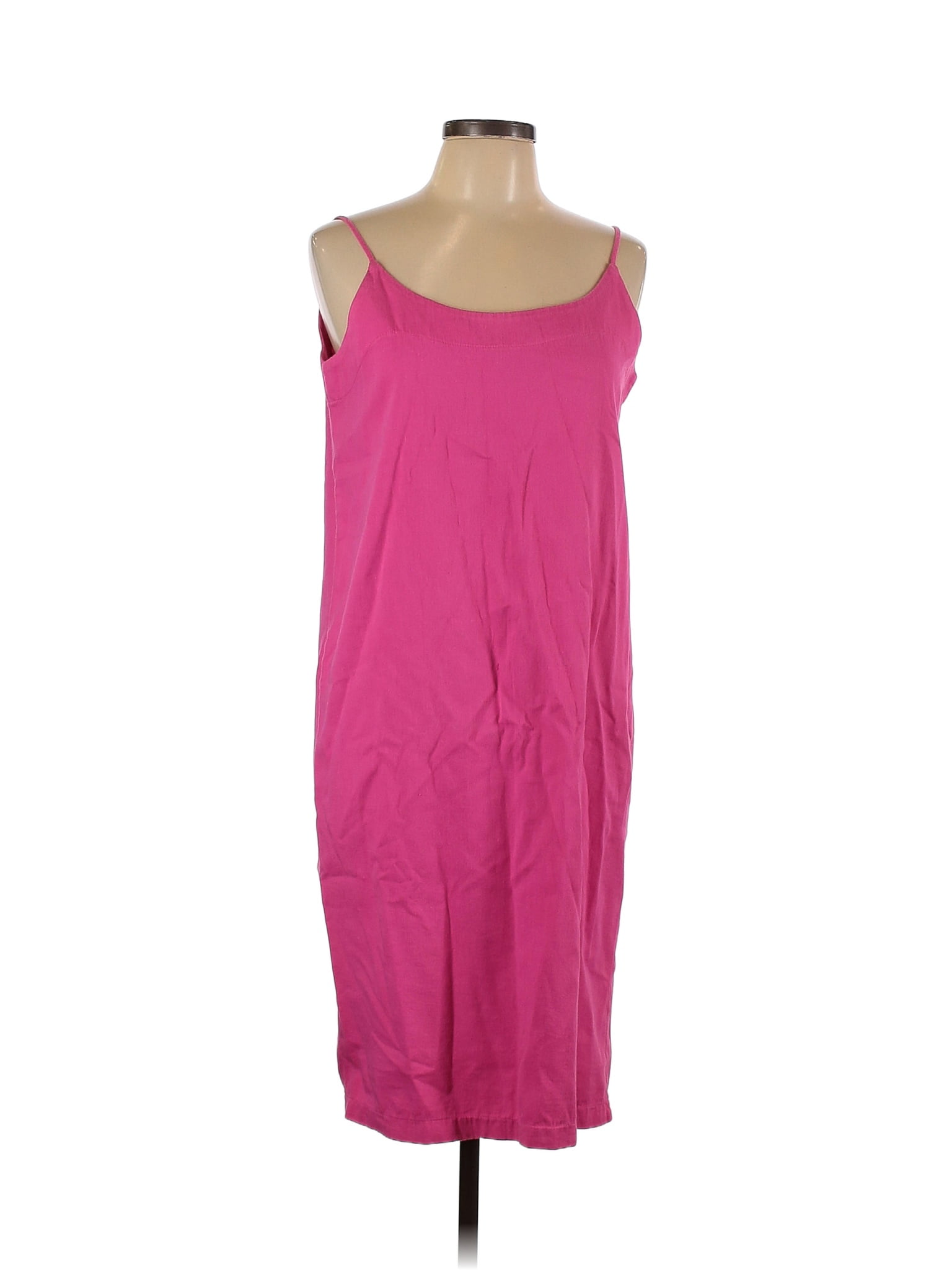 Assorted Brands 100 Cotton Solid Pink Casual Dress Size L 66 Off