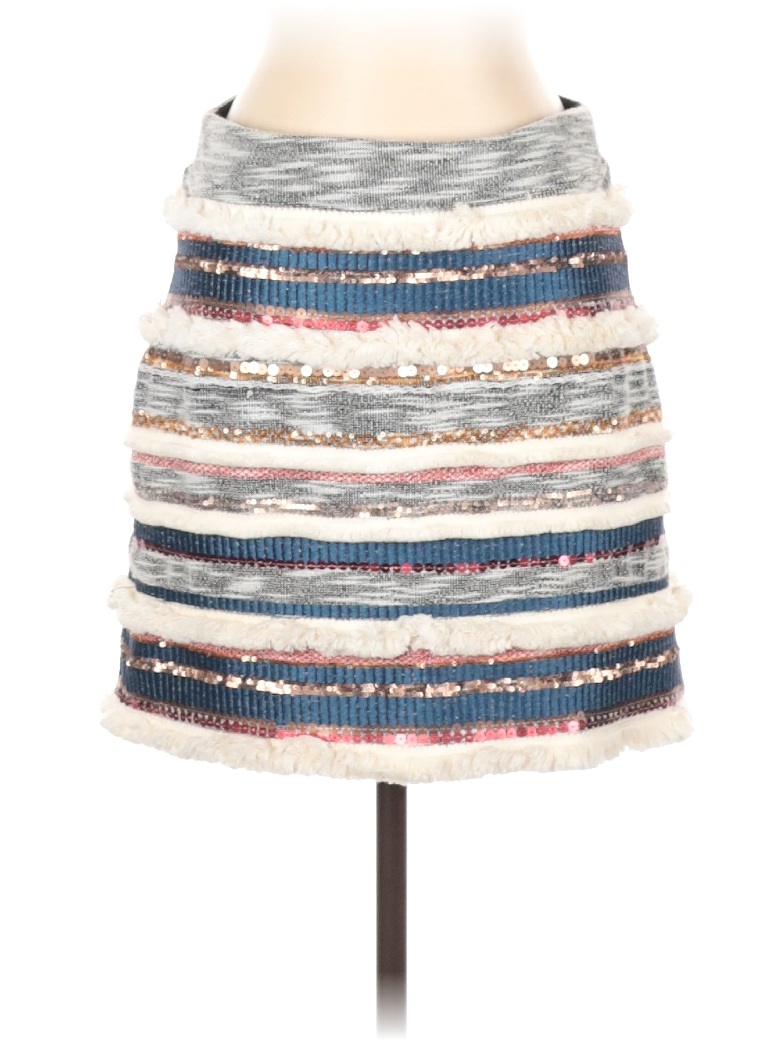 Moulinette Soeurs Stripes Multi Color Ivory Casual Skirt Size 2 73