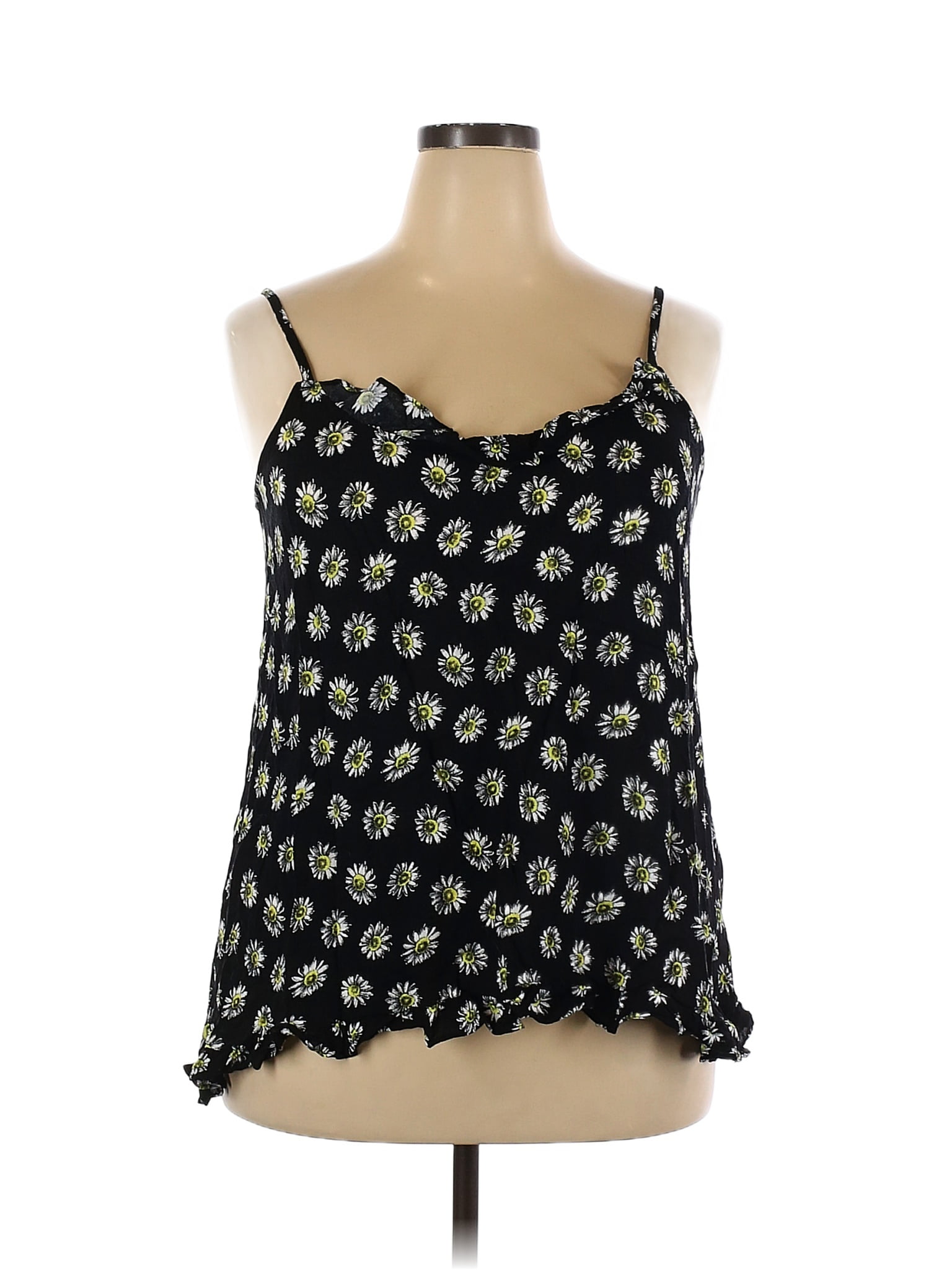 Torrid 100% Rayon Polka Dots Black Sleeveless Blouse Size 2X Plus (2 ...