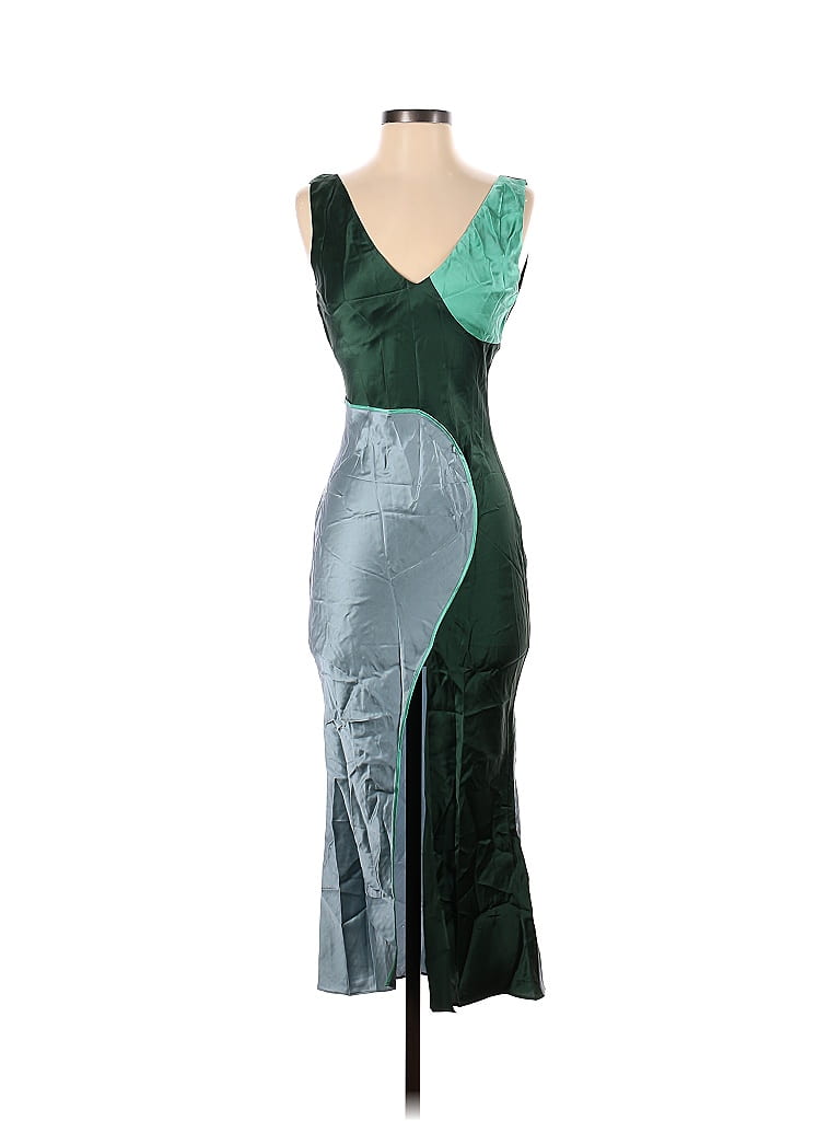 Nap 100% Silk Solid Multi Color Green Cocktail Dress Size M - 67% off ...