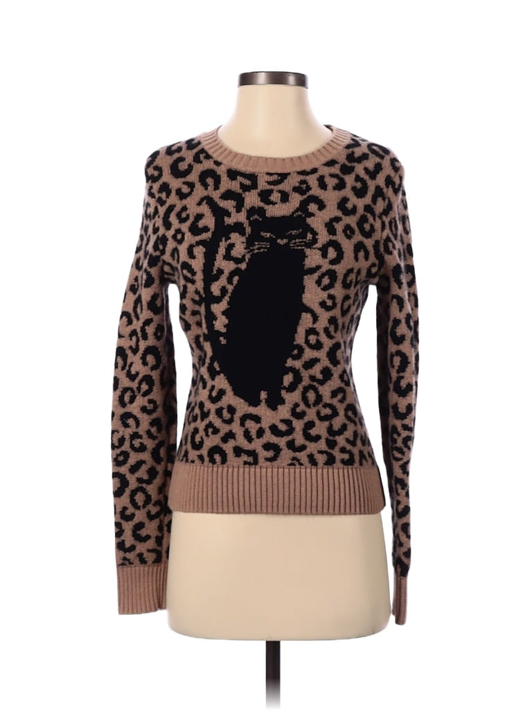 Kate Spade New York Animal Print Color Block Leopard Print Tan Pullover ...
