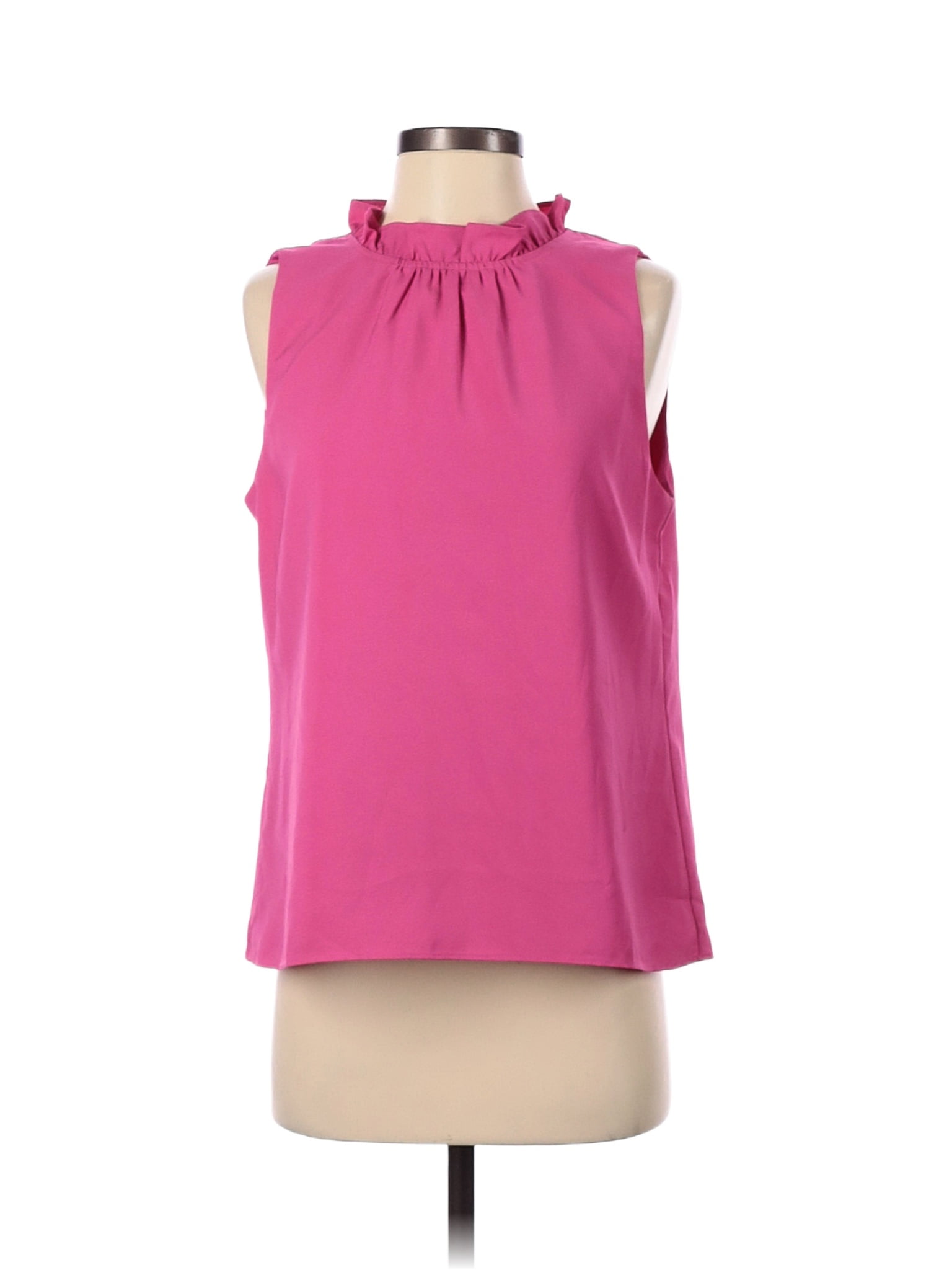J Crew Factory Store 100 Polyester Pink Sleeveless Blouse Size S 75