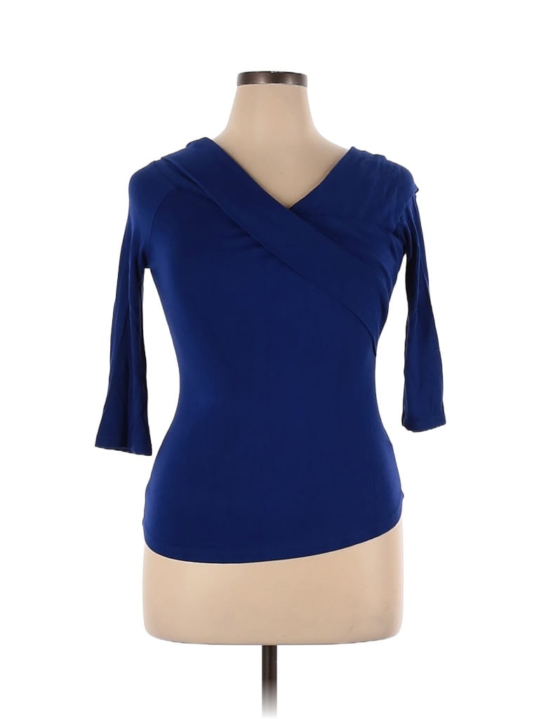 J by Jasper Conran Blue 3/4 Sleeve Top Size 14 - 84% off | ThredUp