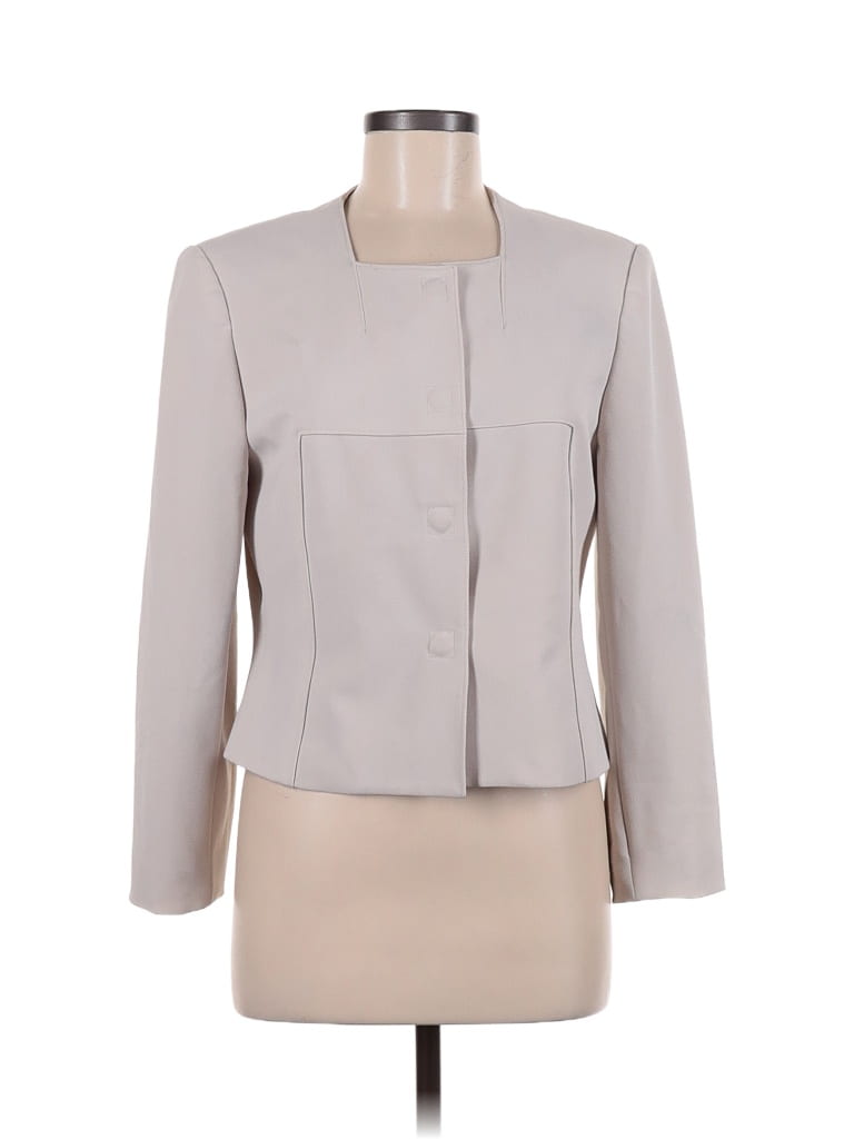 Halston Solid Ivory Jacket Size 8 - 89% off | thredUP