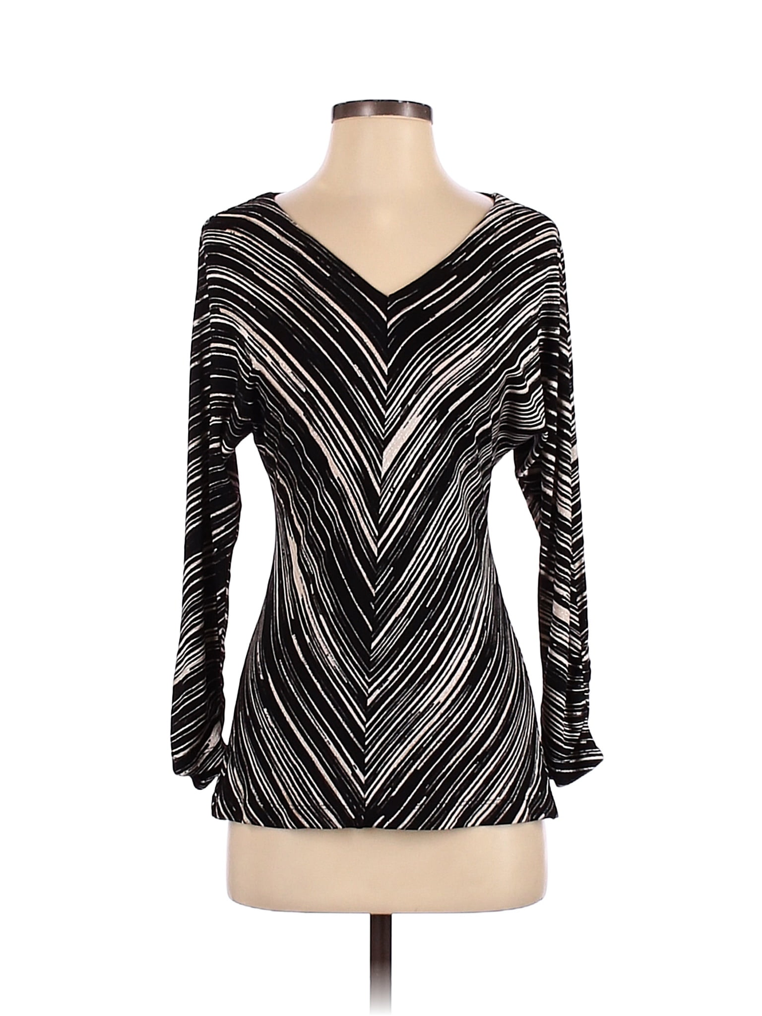 Travelsmith Chevron-herringbone Chevron Multi Color Black Long Sleeve ...