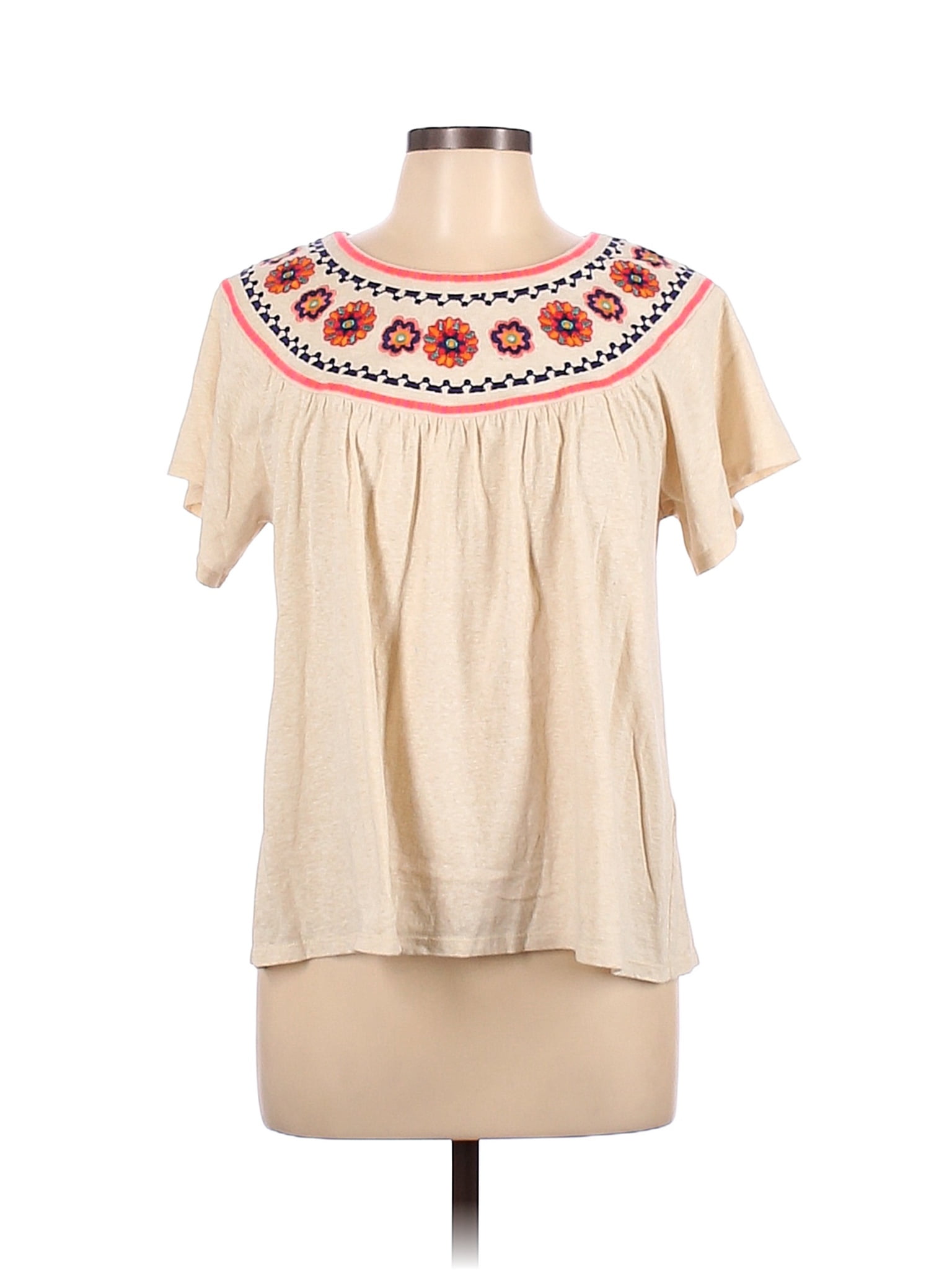 THML Colored Tan Short Sleeve T-Shirt Size L - 65% off | thredUP