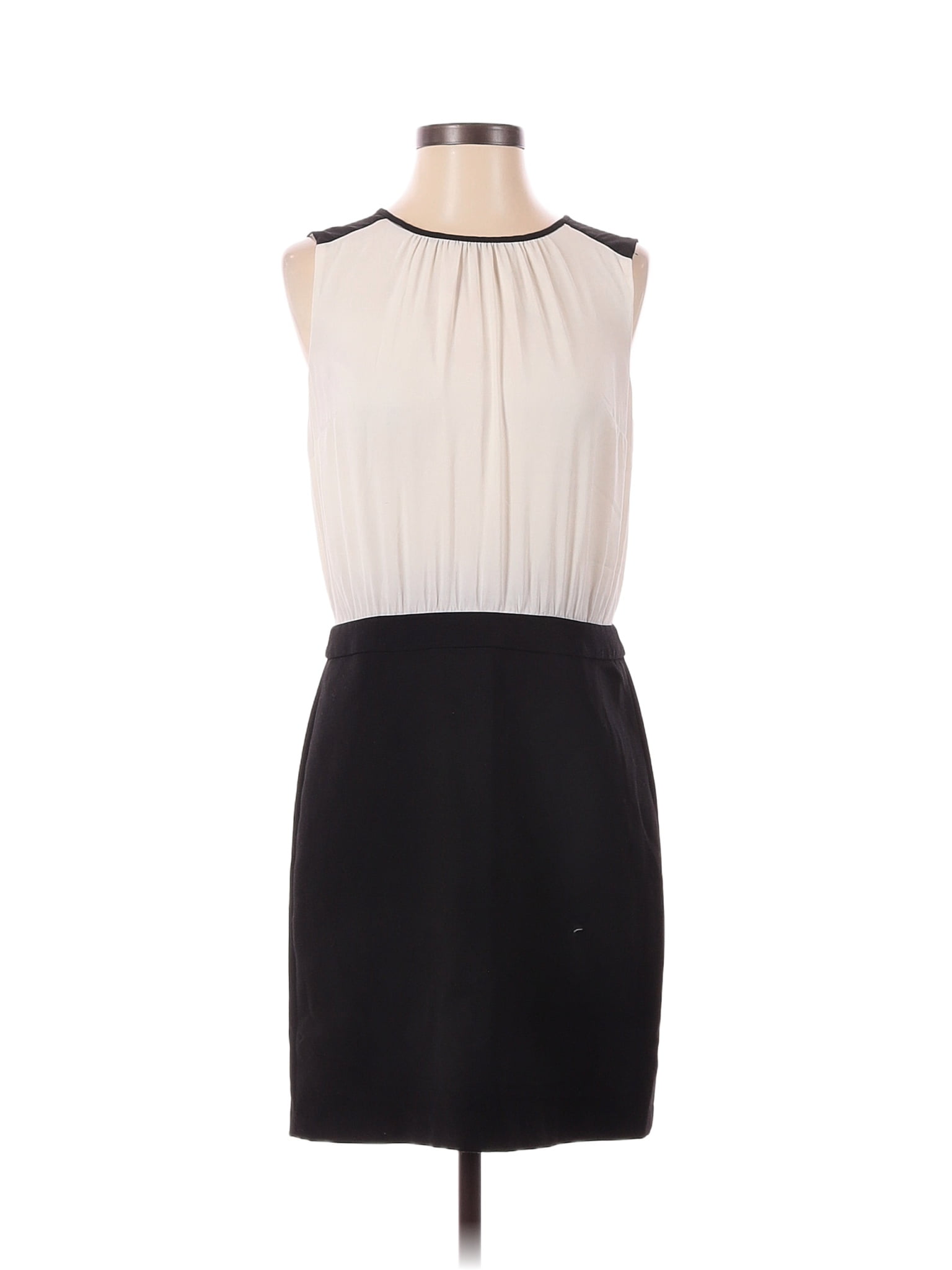 Ann Taylor LOFT Color Block Solid Multi Color White Casual Dress Size 4 ...