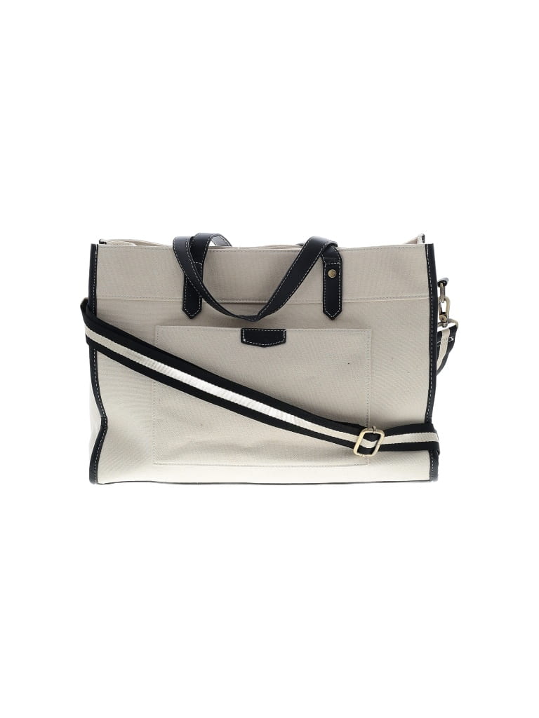 Assorted Brands Color Block Solid Gray Ivory Tote One Size - 59% off ...