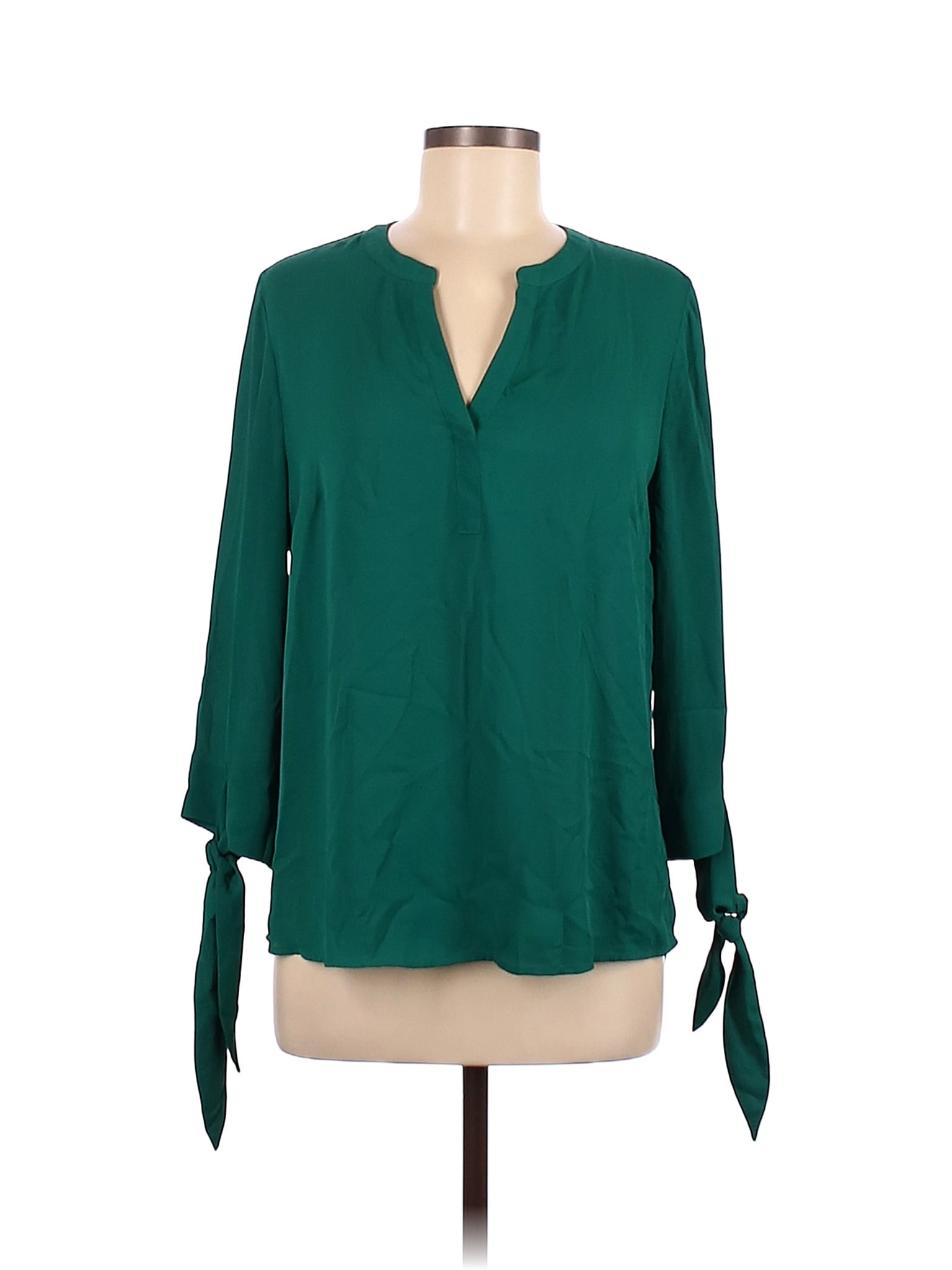 Serein 100 Polyester Green Long Sleeve Blouse Size M 52 Off Thredup