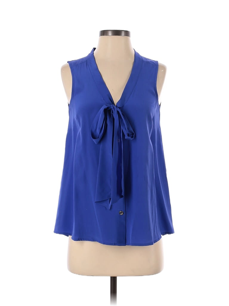 Lilly Pulitzer 100 Silk Blue Sleeveless Silk Top Size Xs 74 Off
