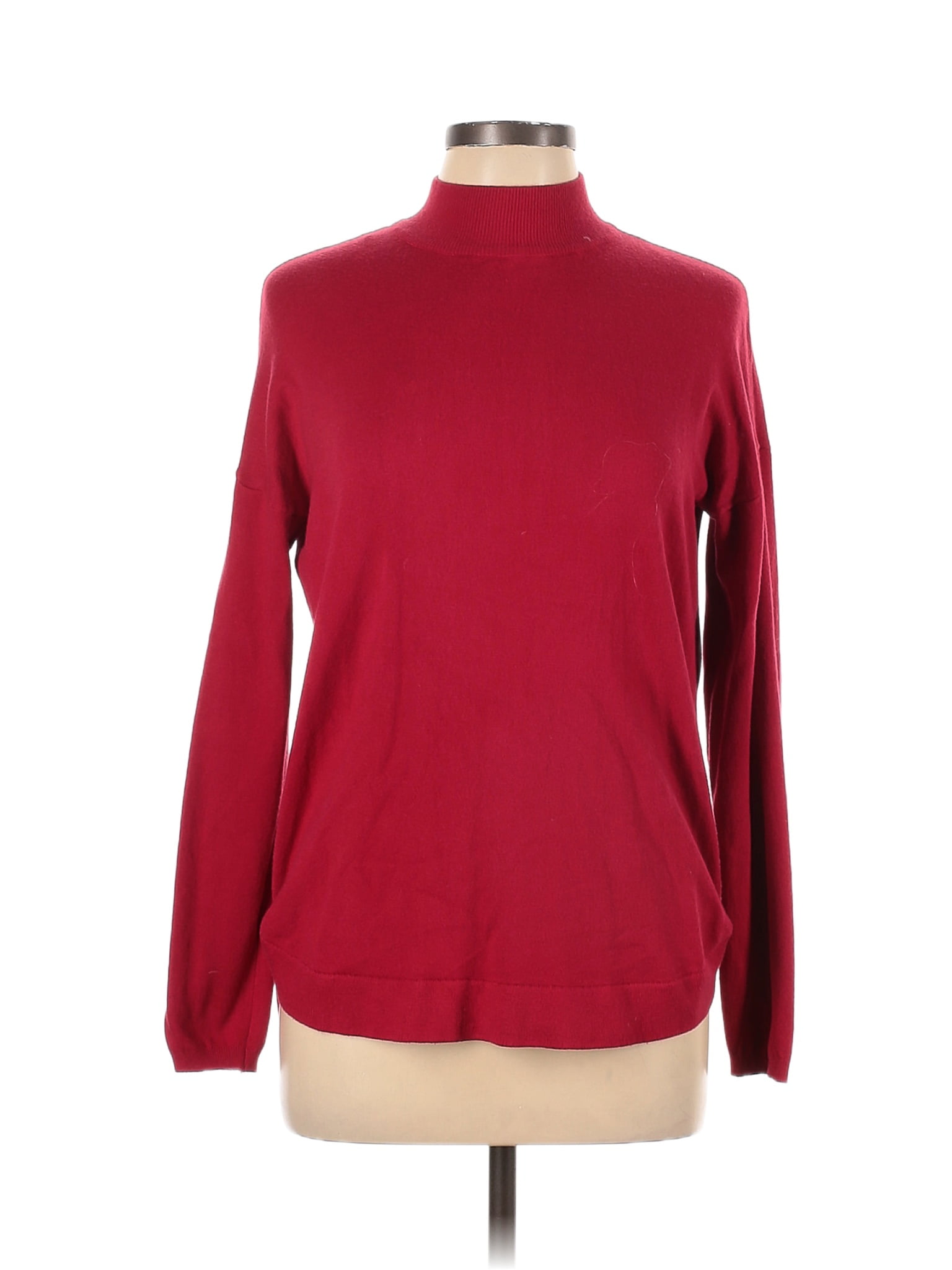 Cyrus Color Block Solid Red Turtleneck Sweater Size L - 66% off | thredUP