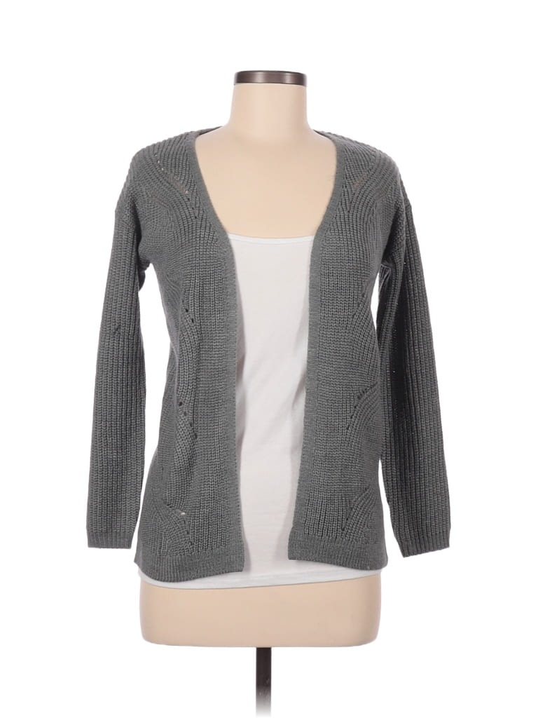 Pink Republic 100% Acrylic Color Block Solid Gray Cardigan Size M - 73% ...