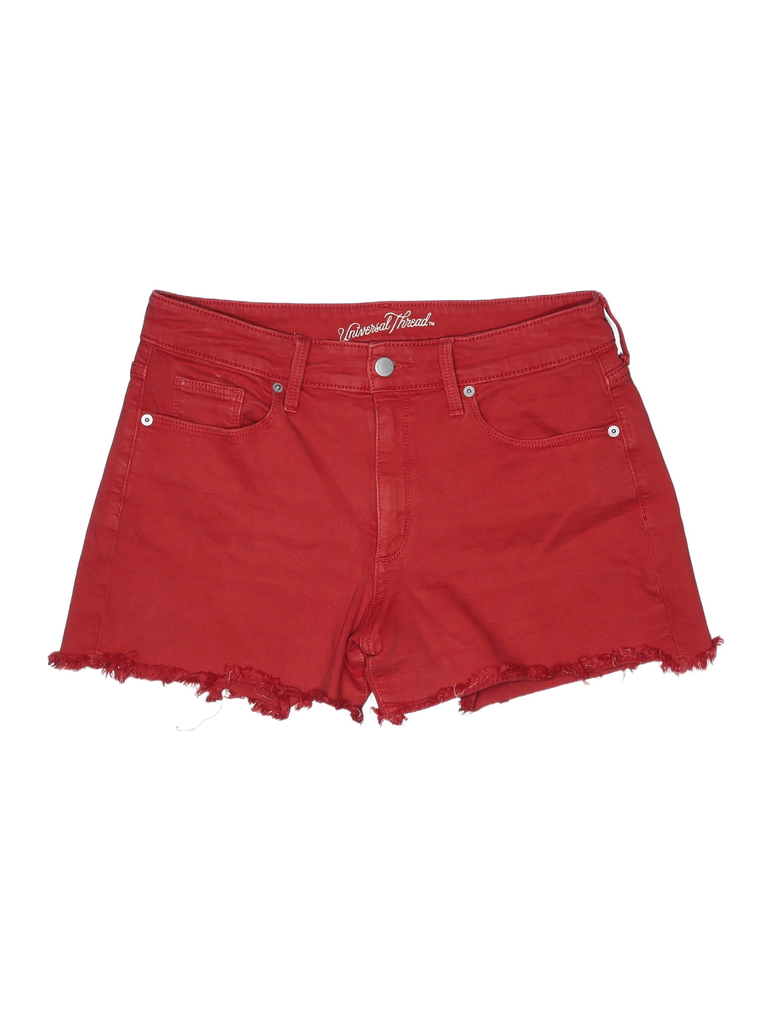 Universal Thread Solid Colored Red Denim Shorts Size 10 - 47% off | thredUP