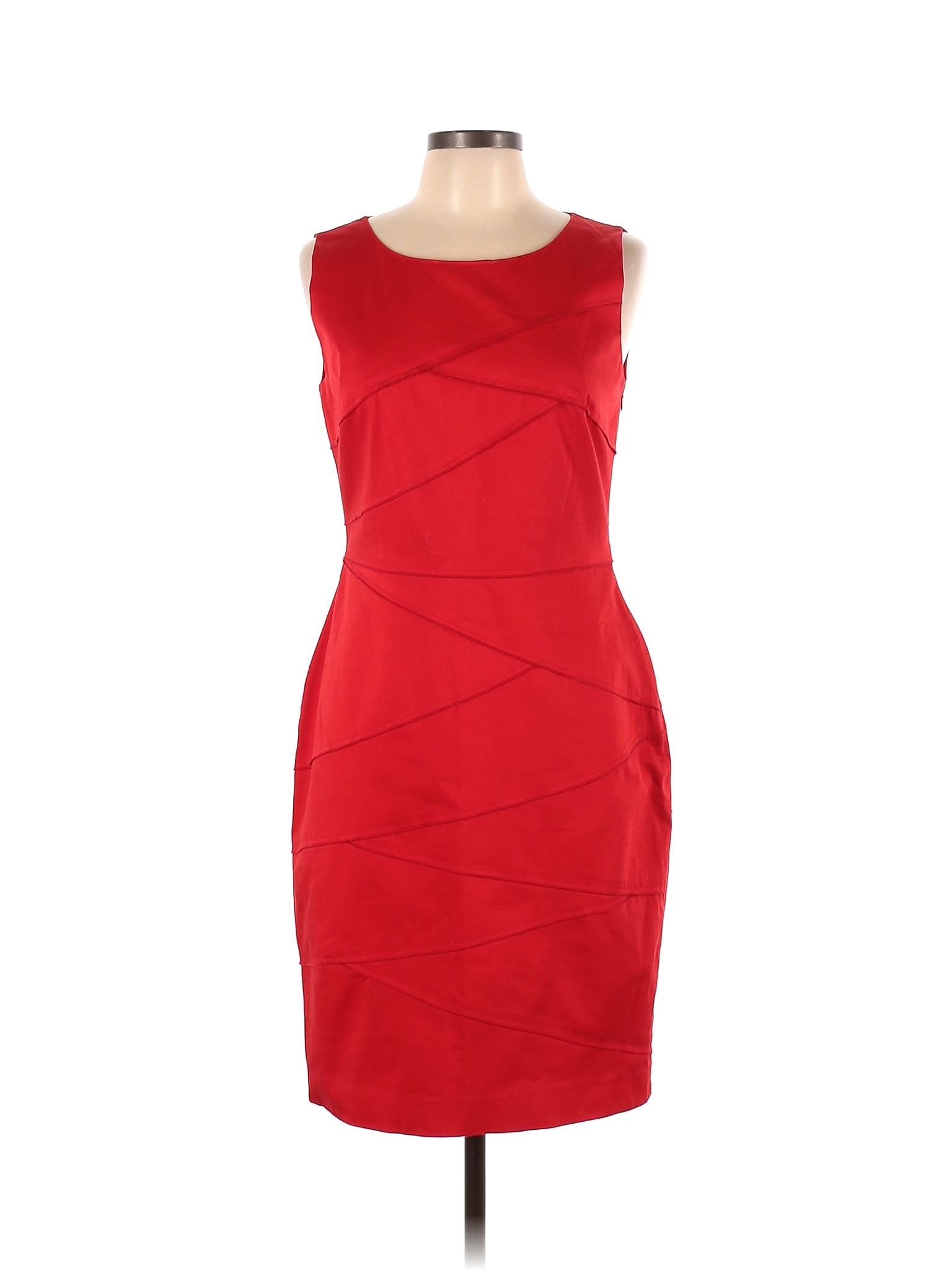 Calvin Klein Solid Red Cocktail Dress Size 10 73 Off Thredup
