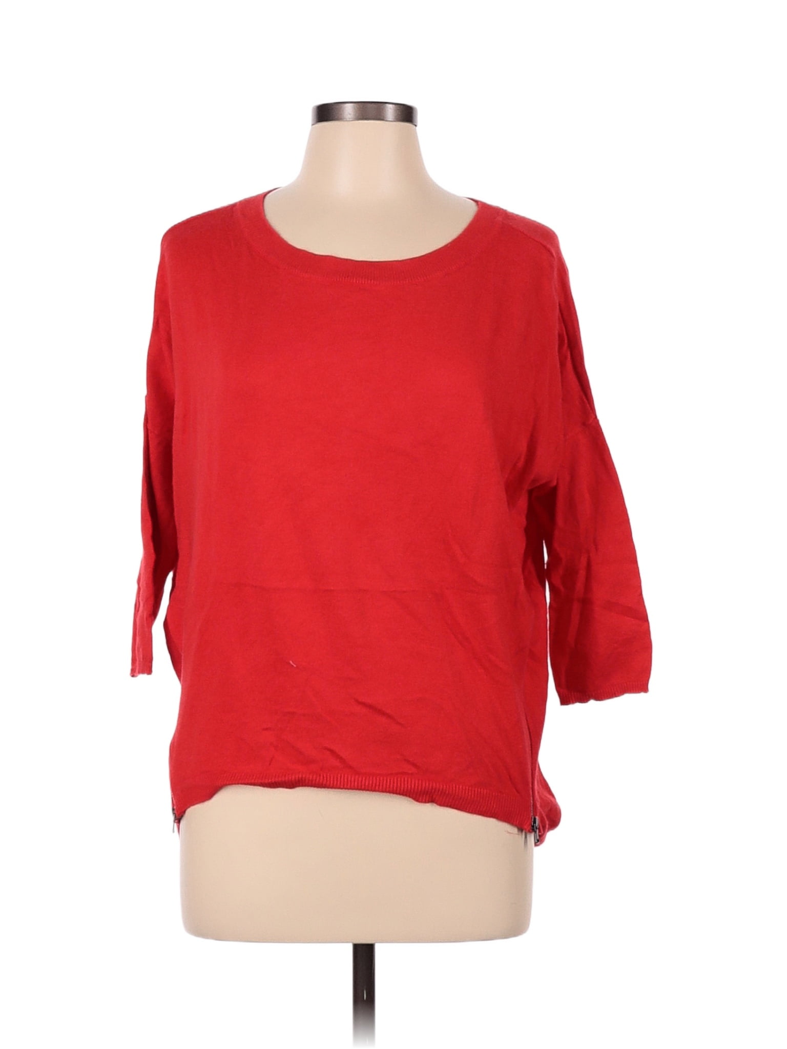 Express Color Block Solid Red Pullover Sweater Size M 75 Off Thredup