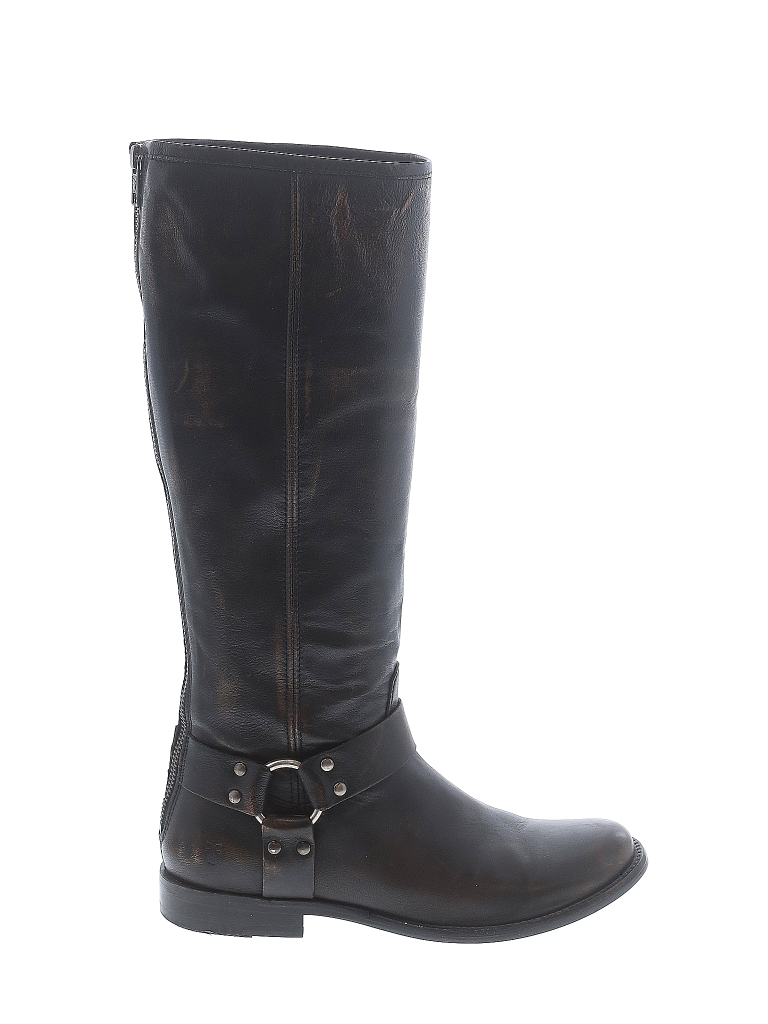 FRYE 100% Leather Solid Black Brown Boots Size 7 1/2 - 72% off | thredUP