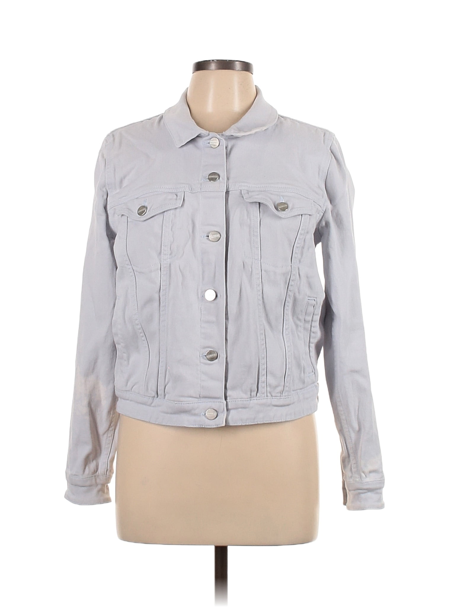 Sanctuary / DENIM Solid Gray Blue Denim Jacket Size L - 63% off | thredUP