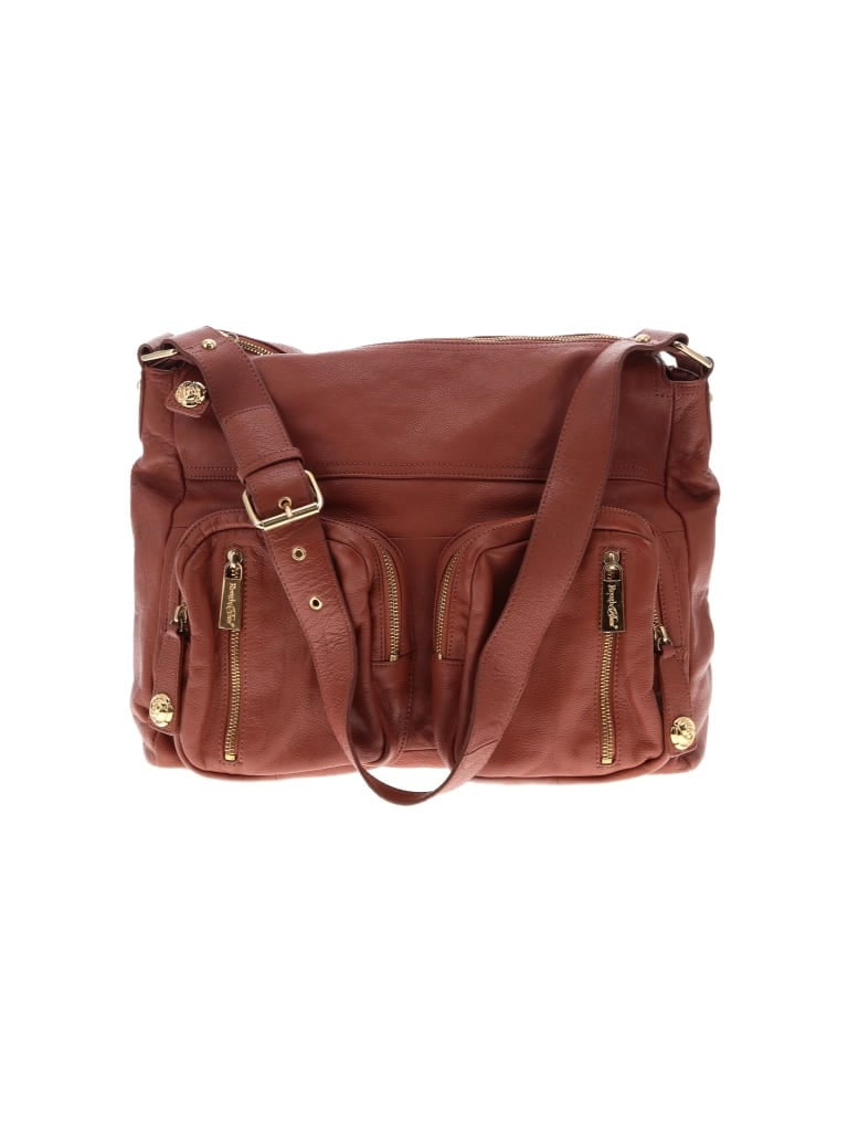 Rough Roses Solid Brown Leather Shoulder Bag One Size - 80% off | thredUP