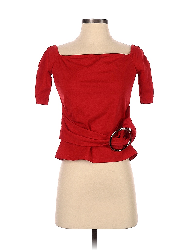 Lost Ink Red Short Sleeve Top Size S - 73% off | ThredUp