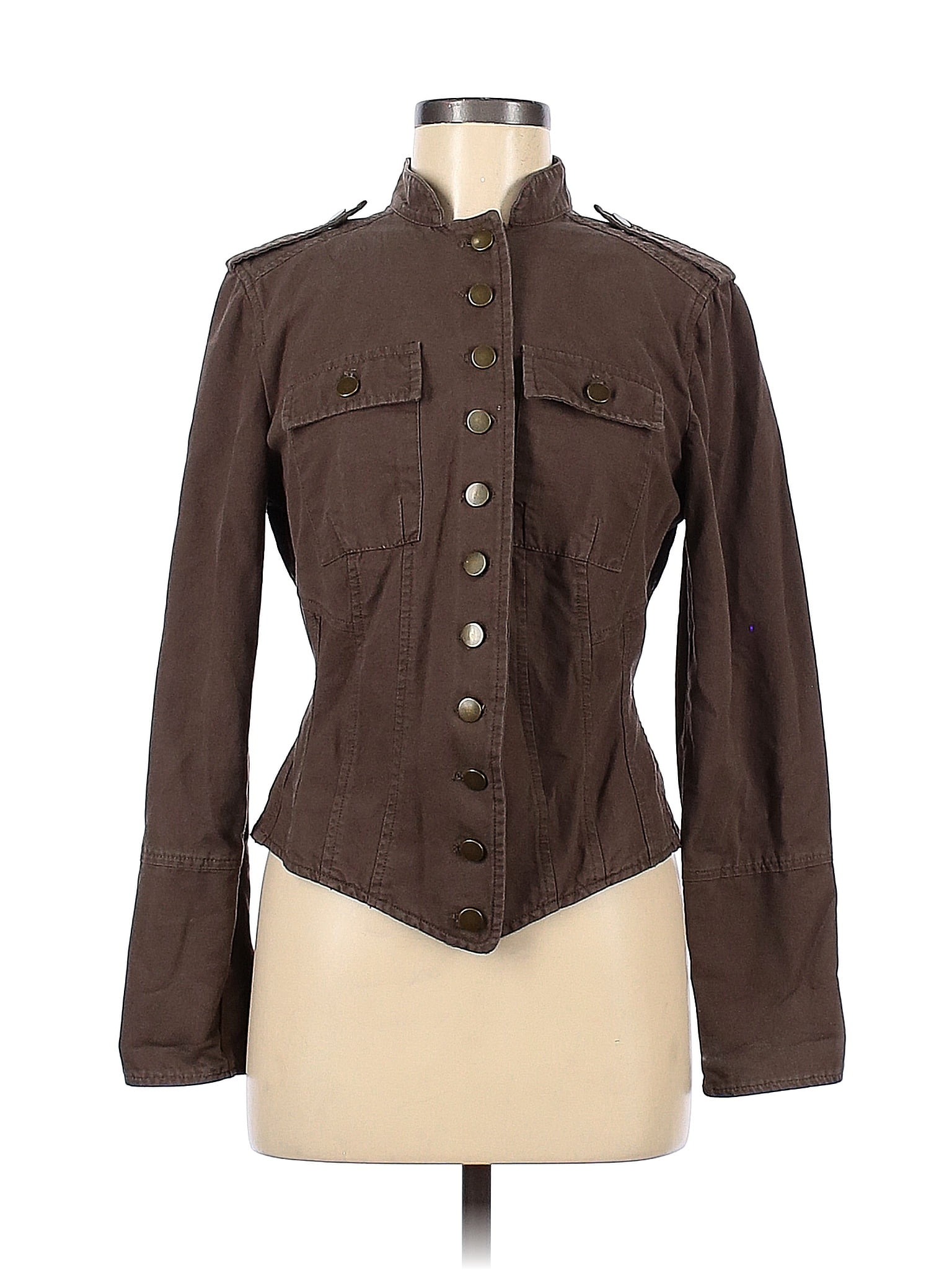 Identity by Lord & Taylor 100% Cotton Solid Brown Jacket Size 8 - 65% ...